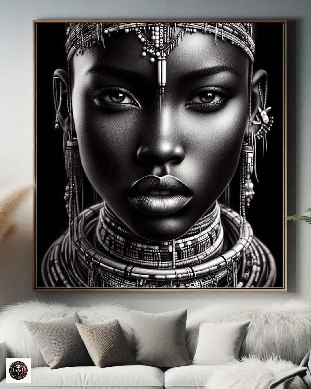 Maasai Tribe African Print Tribal Wall Art Black and White Art African ...