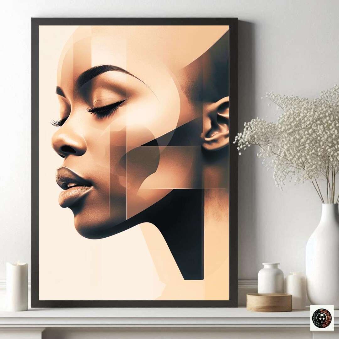 Bronze Beauty Art Woman Abstract Face Art Black Portrait Confident ...