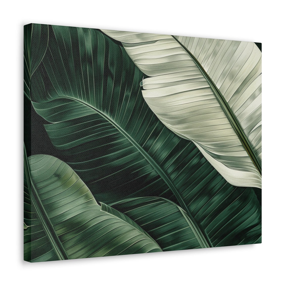 Banana Leaf Print Canvas Plant Art Tropical Floral Art Carribean Wall ...
