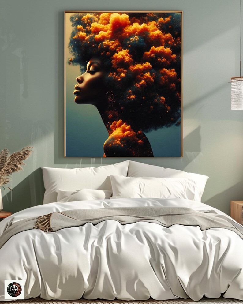 Afro Hair Explosion Art Afropunk Hair Aesthetic Feminine Energy Print ...