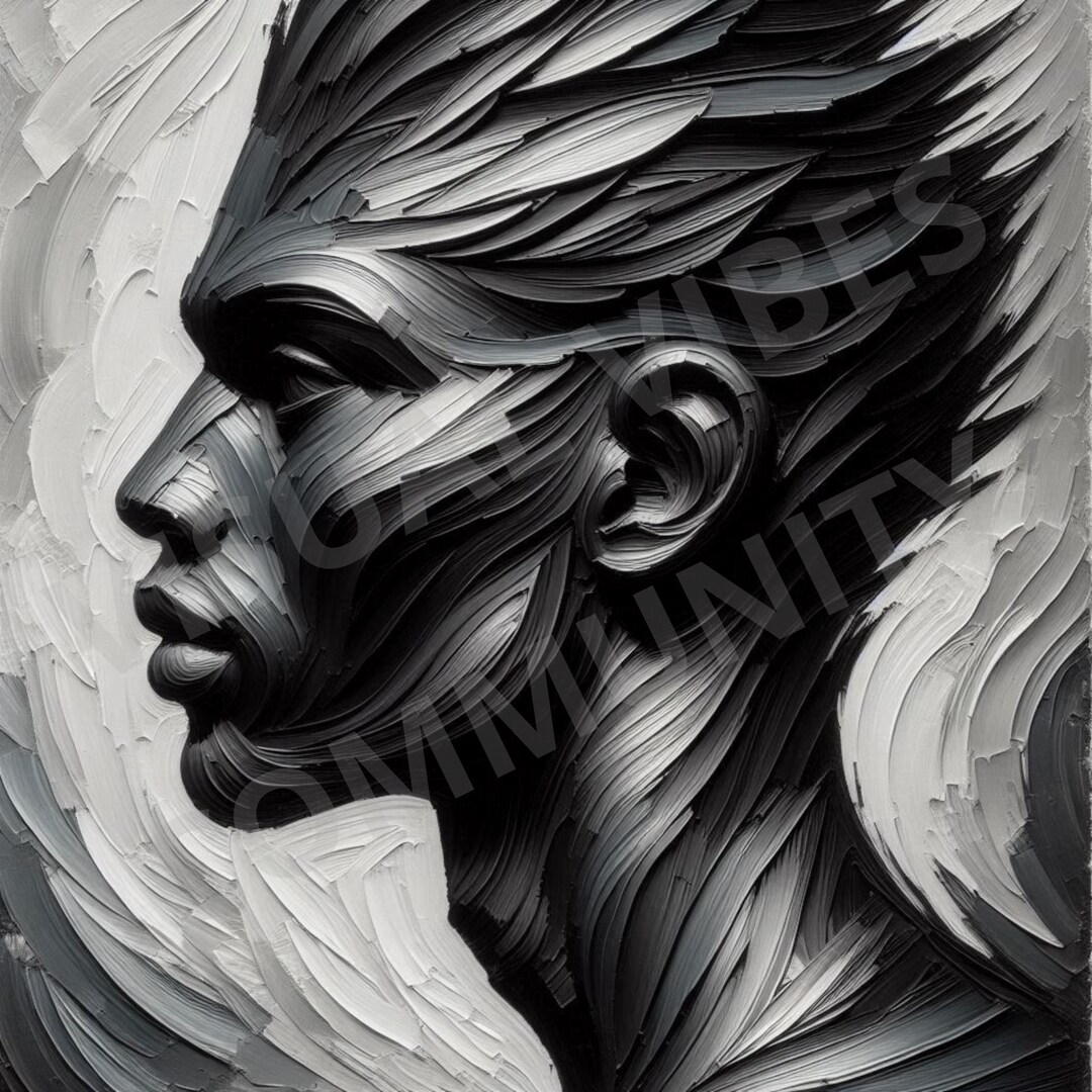 Black Man Art Black Male Printable Male Art Sculpture Bold Artwork ...