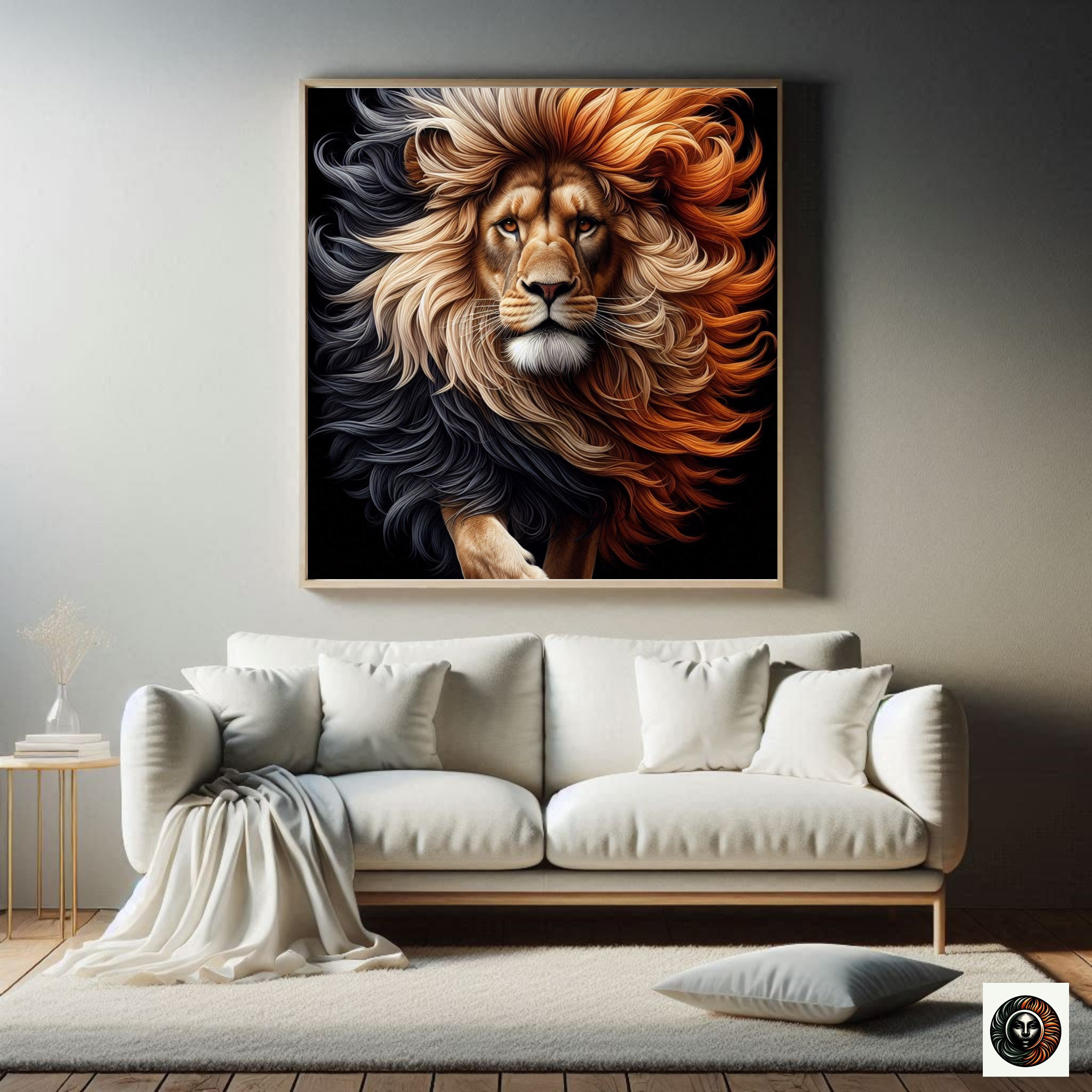 Lions Mane Portrait Art Abstract Lion Print Colorful Mane Lion Art ...