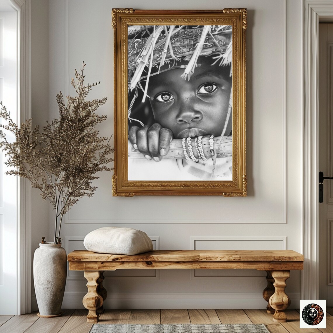 African Child Wall Art Pencil Drawing Print African Children Art ...