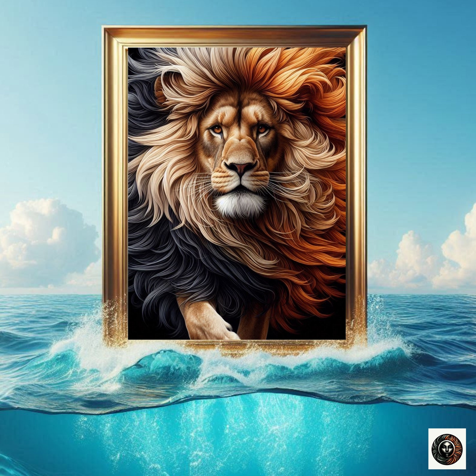 Lions Mane Portrait Art Abstract Lion Print Colorful Mane Lion Art ...