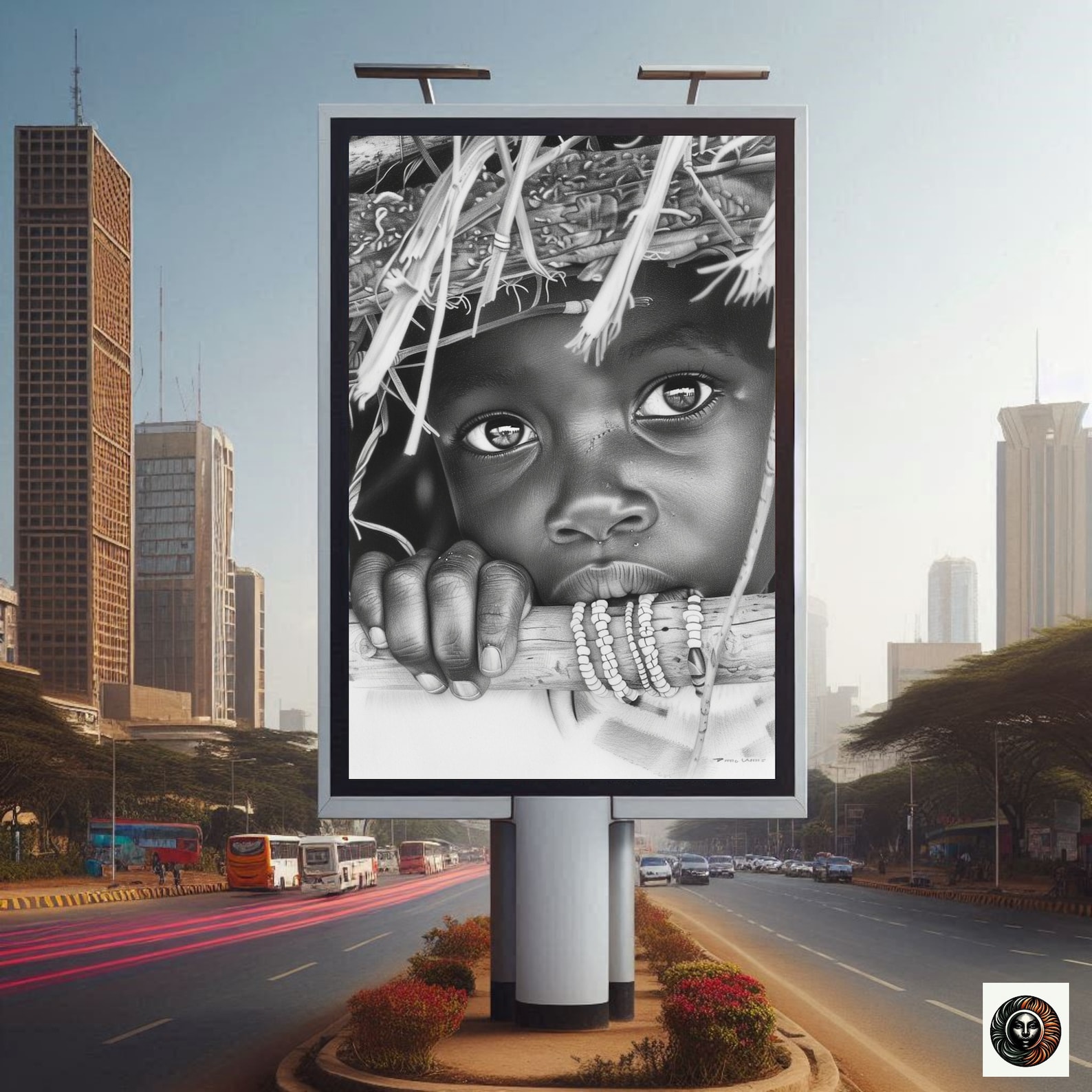 African Child Wall Art Pencil Drawing Print African Children Art ...