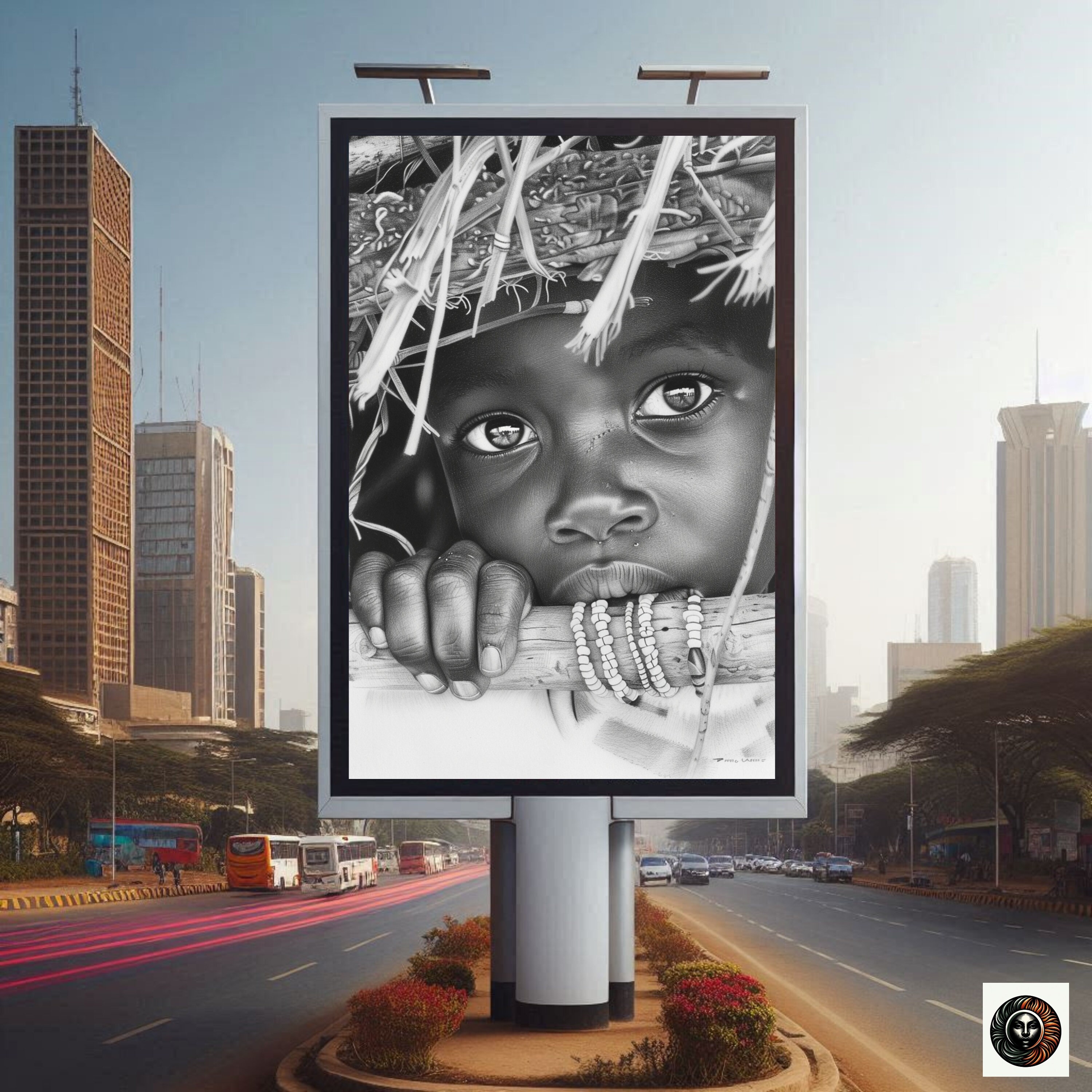 African Child Wall Art Pencil Drawing Print African Children Art ...