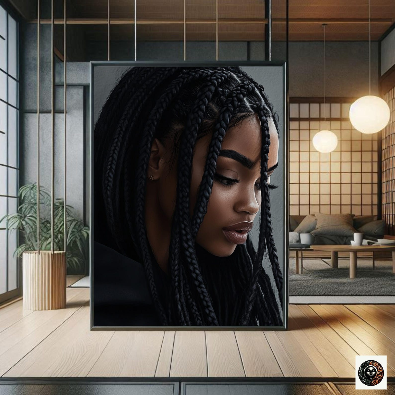 Moody Braid Art Black Woman Portrait Black Inspired Style Art Deco Bold ...