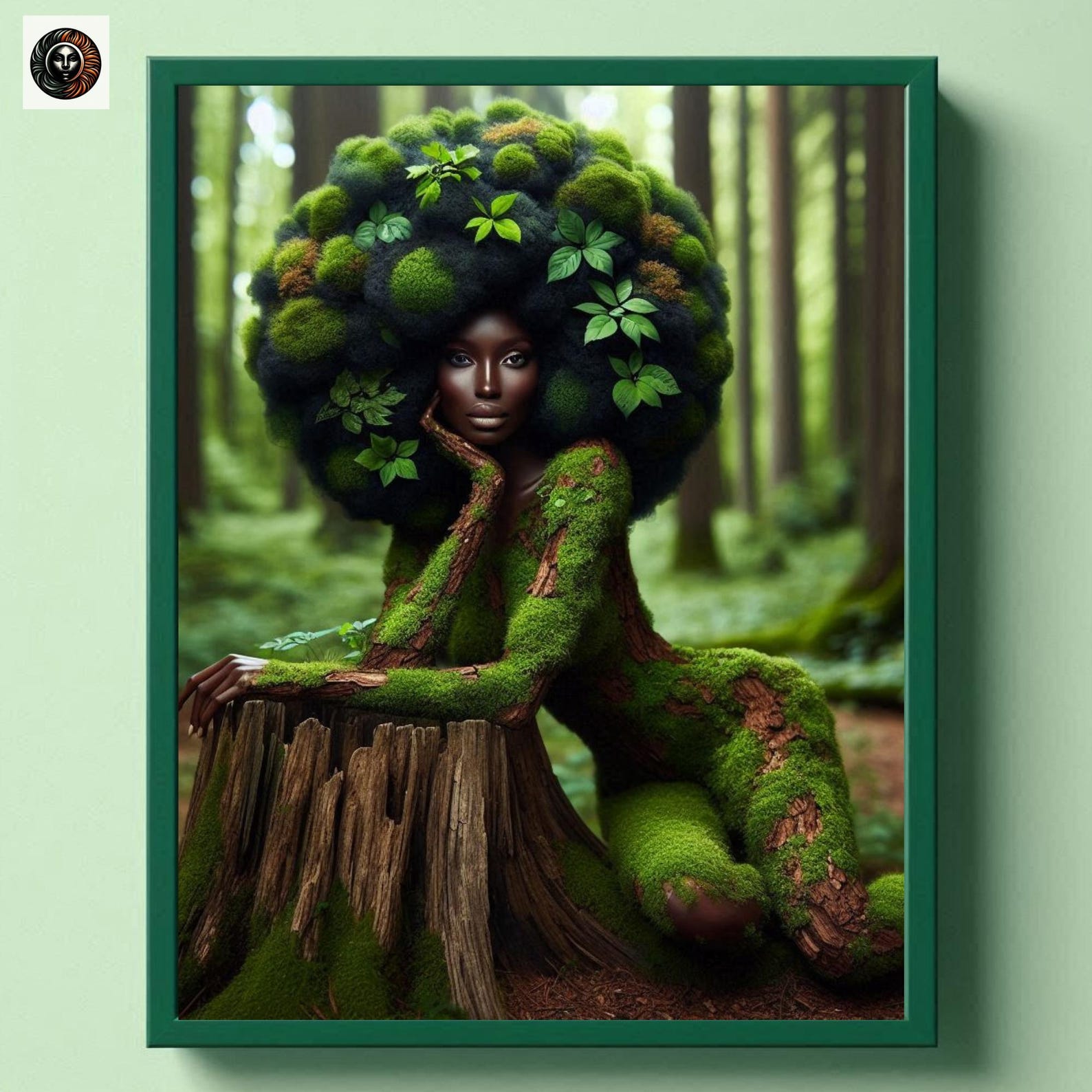 Afro Earth Goddess Nature Woman Print Feminine Chic Black Goddess Art ...