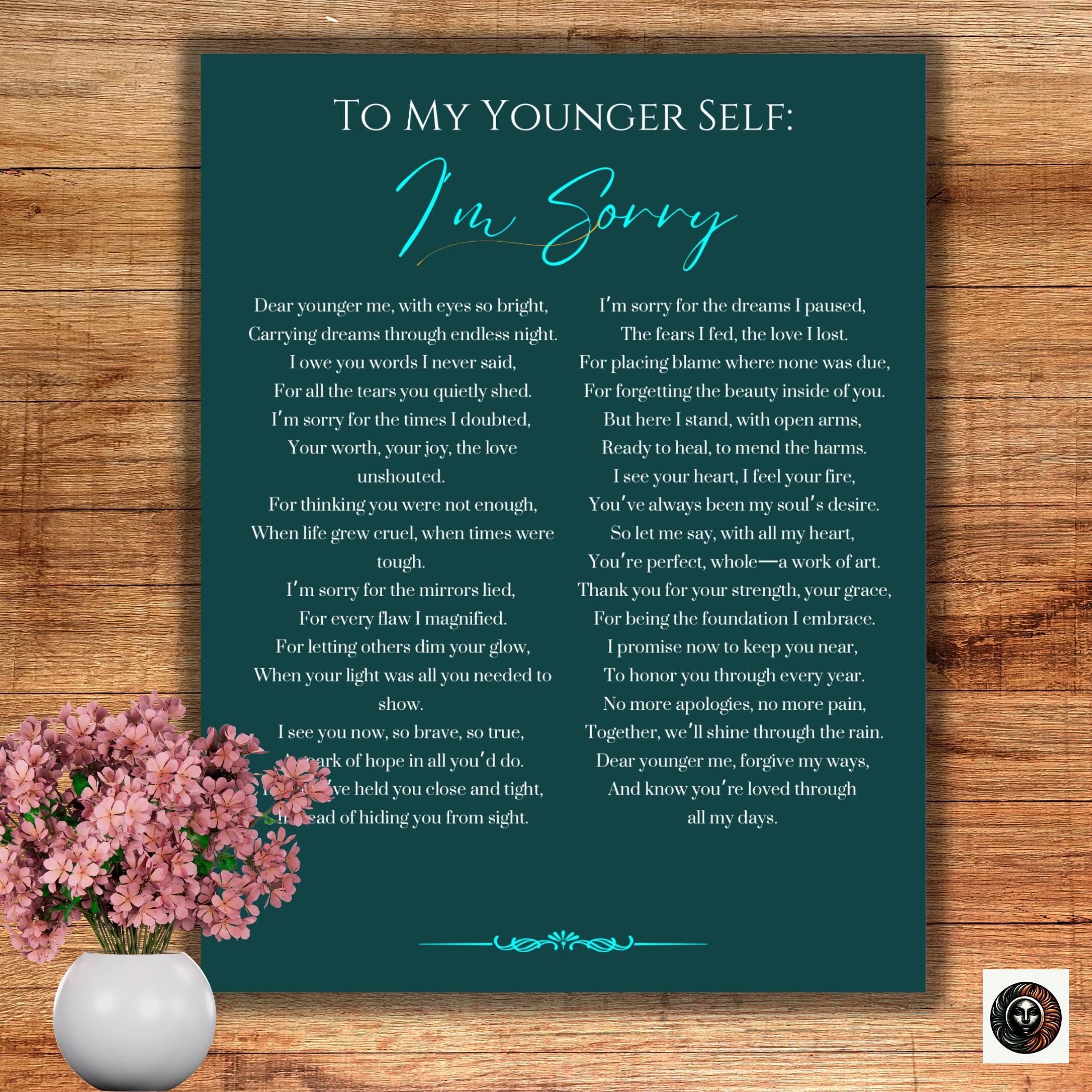 Younger Self Poem Printable Gift Art Minimalist Print Gift Self Healing ...