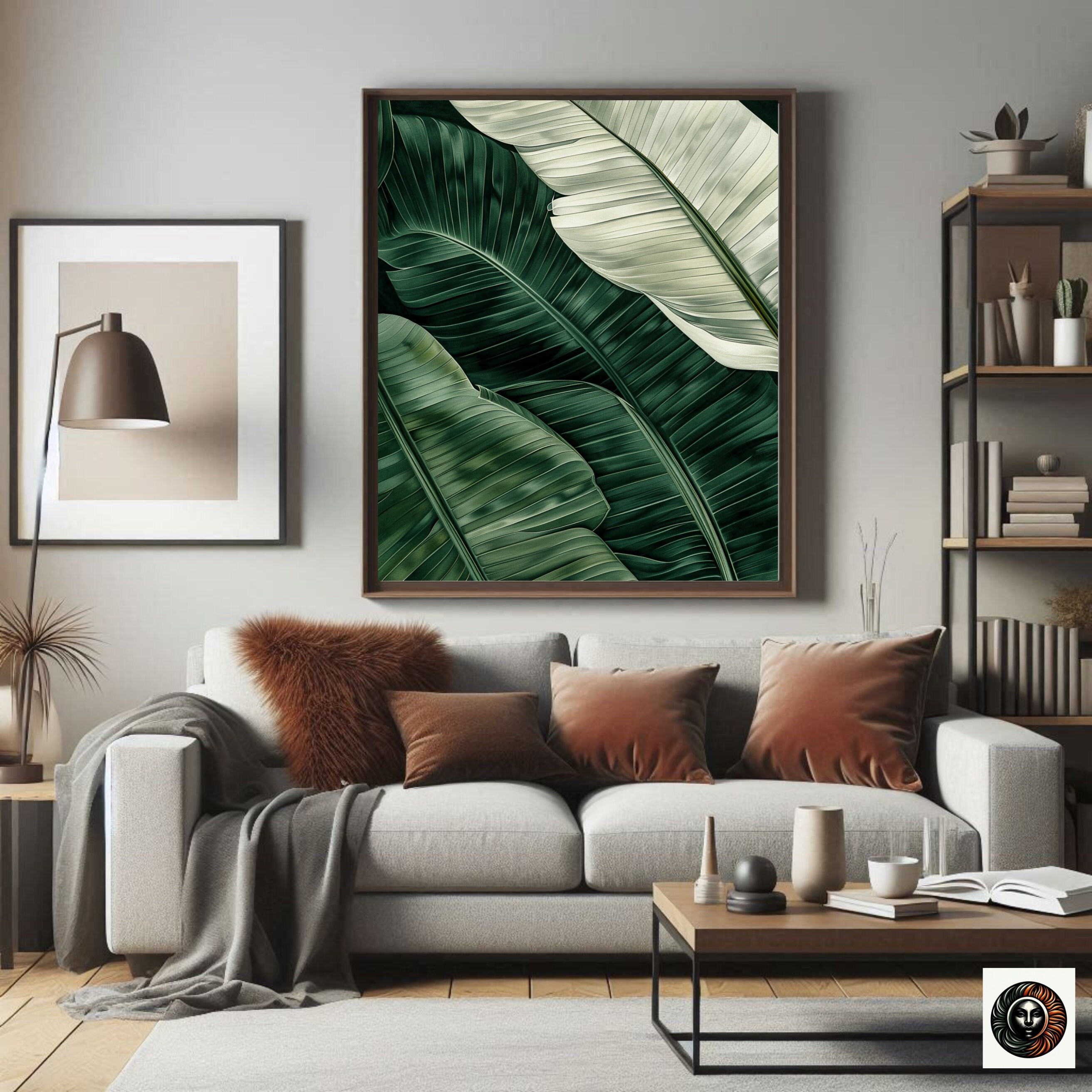 Banana Leaf Print Canvas Plant Art Tropical Floral Art Carribean Wall ...