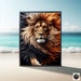 Lions Mane Portrait Art Abstract Lion Print Colorful Mane Lion Art ...