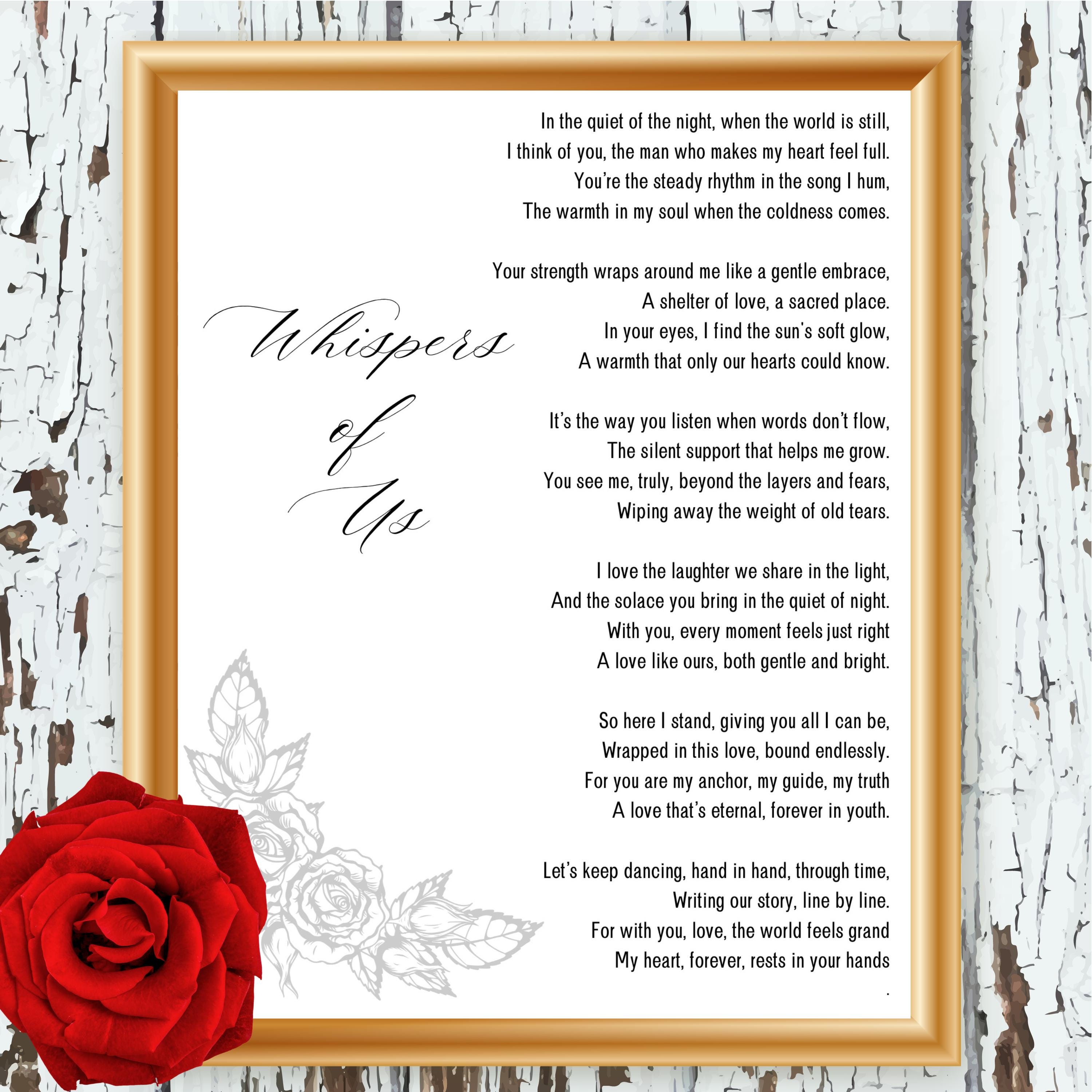 Love Poem Print Anniversary Poem Gift Lovers Poem Printable Poem ...