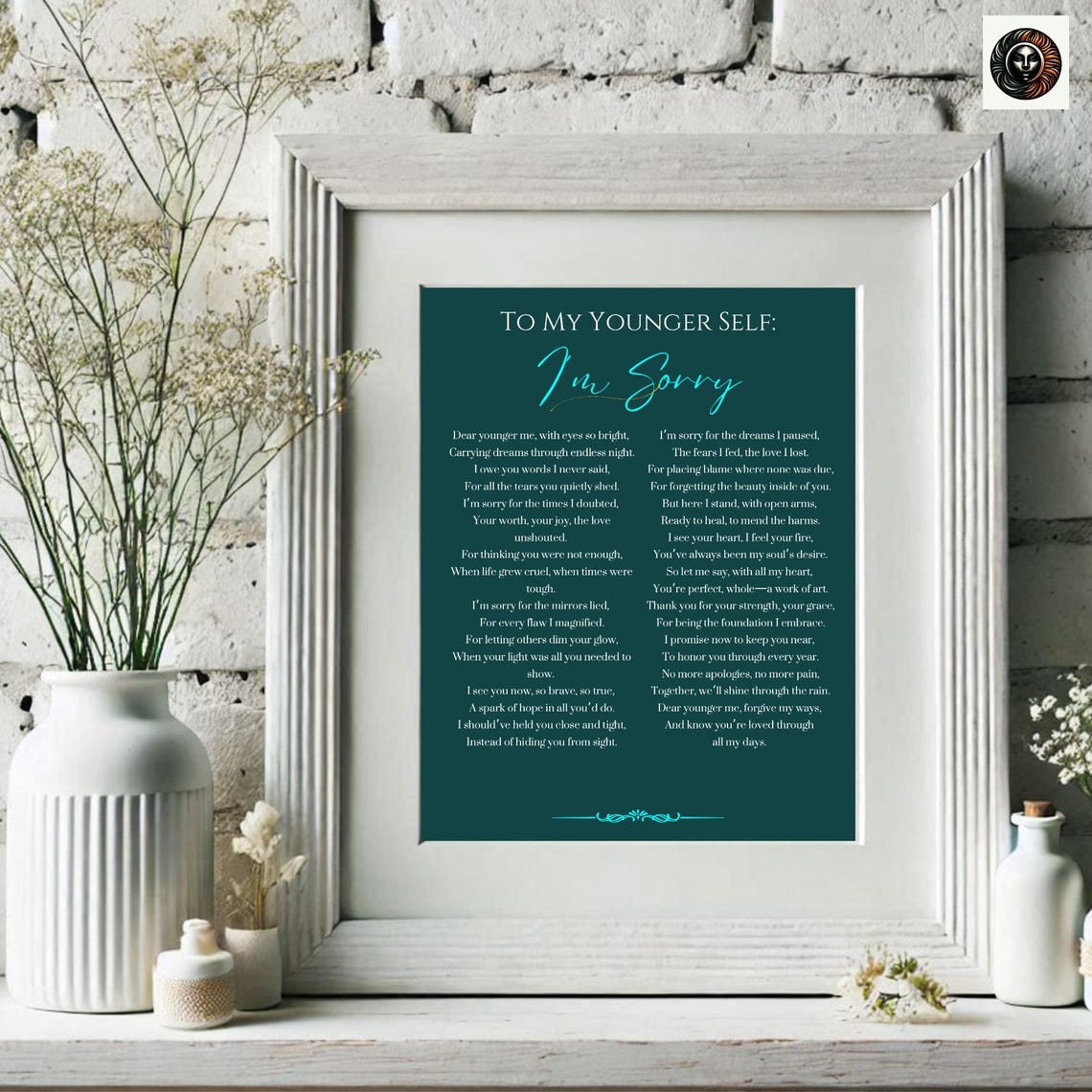 Younger Self Poem Printable Gift Art Minimalist Print Gift Self Healing ...