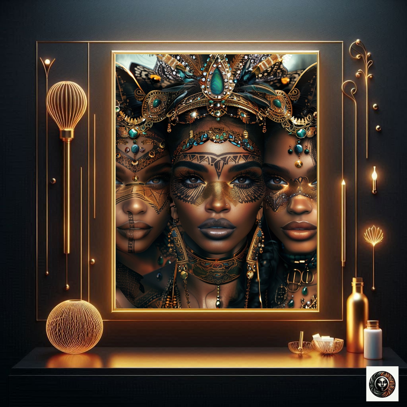 Black Goddess Art Black Queen Art Afrocentric Wall Art Confident Black ...