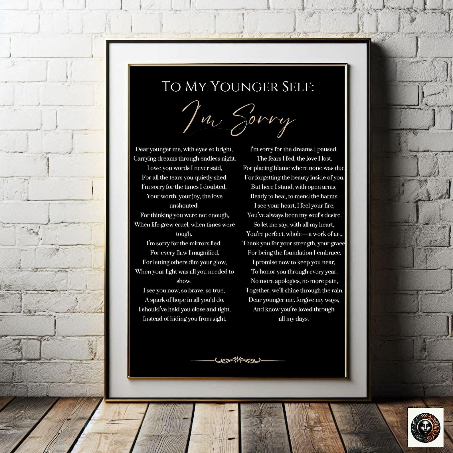 Younger Self Poem Printable Gift Art Minimalist Print Gift Self Healing ...