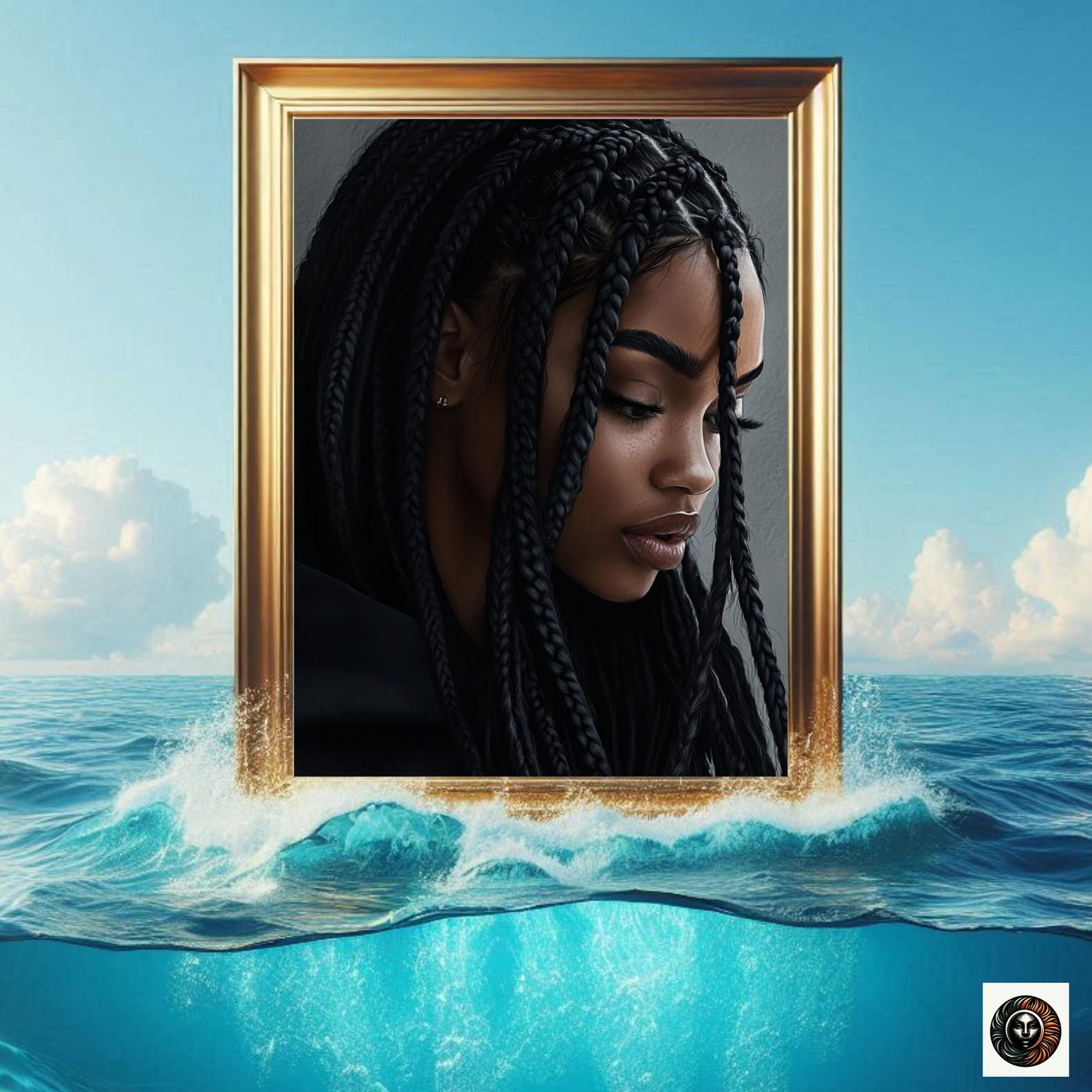 Moody Braid Art Black Woman Portrait Black Inspired Style Art Deco Bold ...