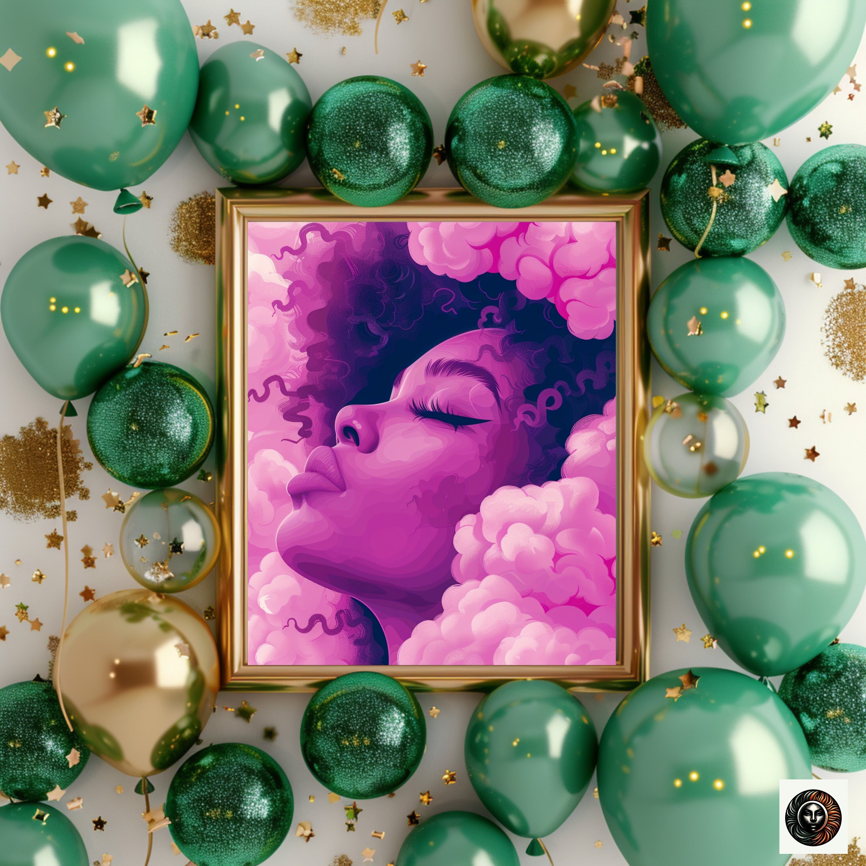 Black Woman Pink Art Afrocentric Wall Art Pink Wall Art Print Black ...