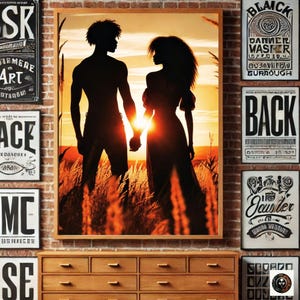 Melanin Love Art Black Couple Art Love Poster Black Marriage Artwork Black Family Love Artwork ...