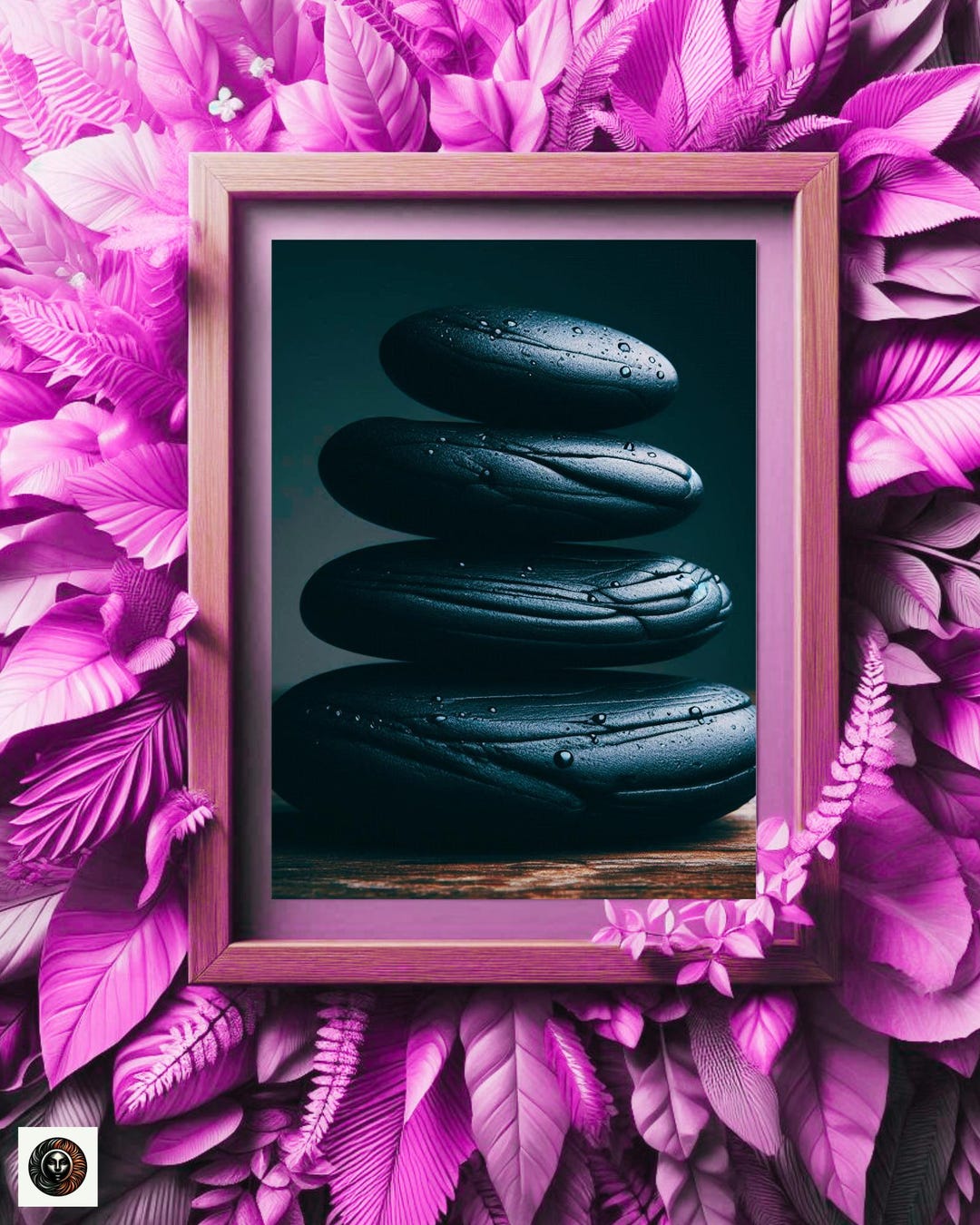 Black Stacked Rocks Wall Art Black Balancing Stone Stack Print Beach ...