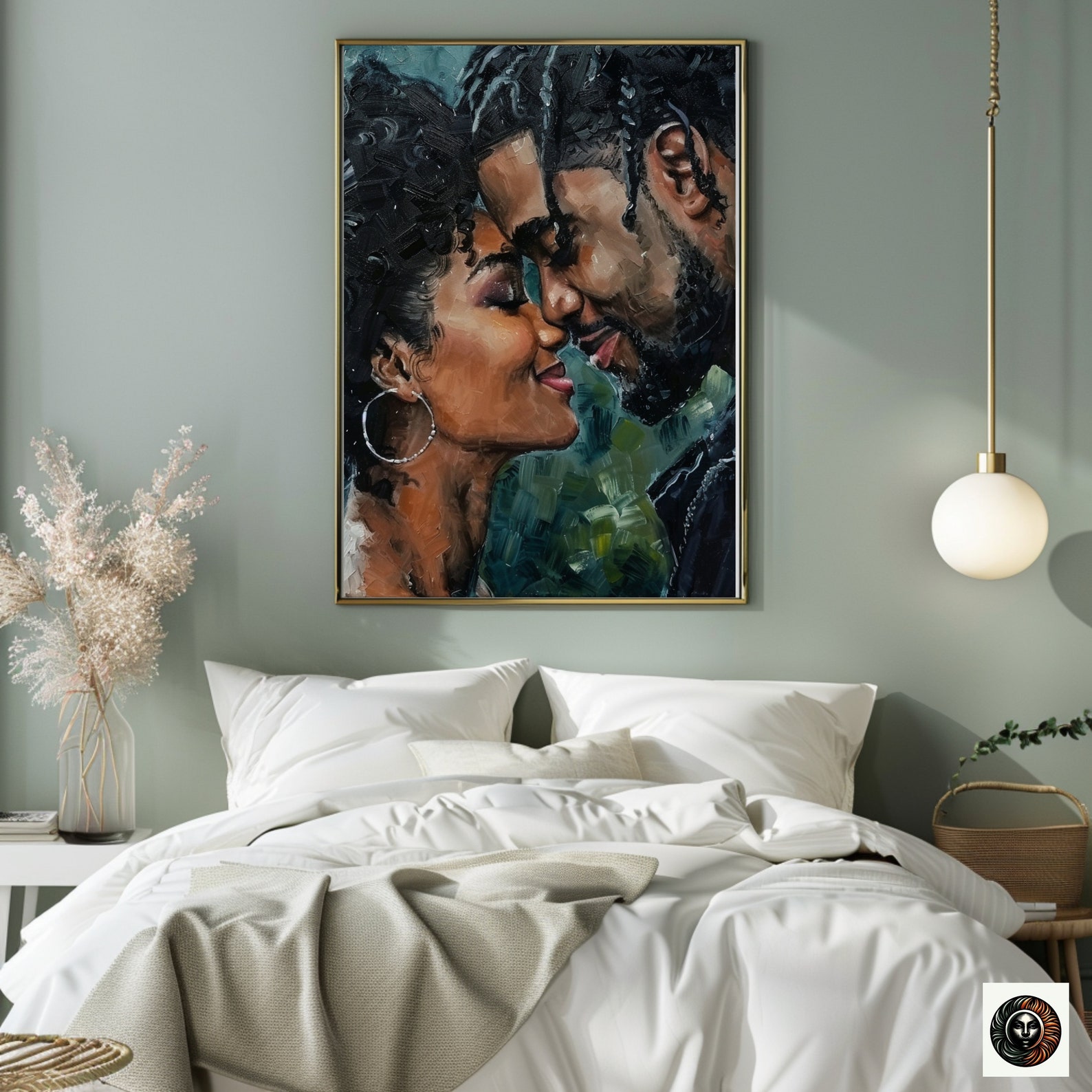 Black Couple Art Black Love Print Black Marriage Artwork Black Couple Painting Black Family Love ...
