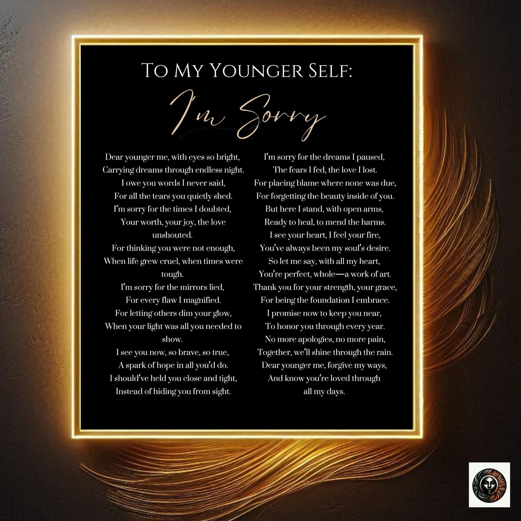 Younger Self Poem Printable Gift Art Minimalist Print Gift Self Healing ...