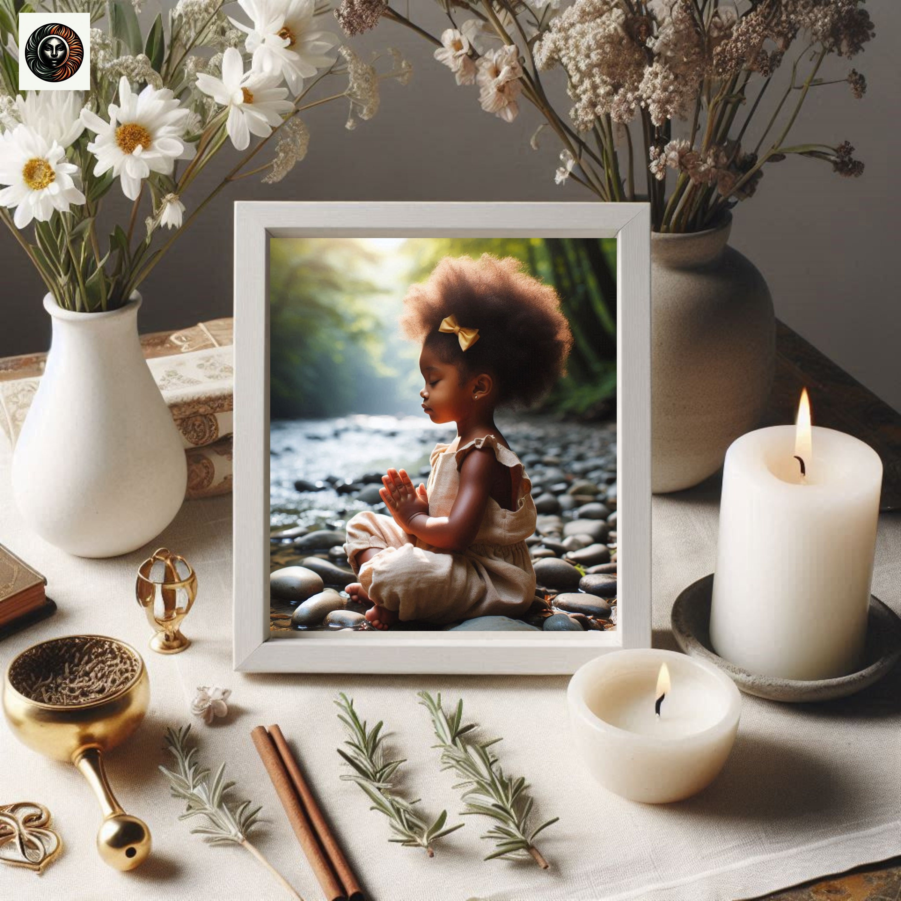 Black Kid Art Afro Art Meditation Art Yoga Printable Zen Wall Art ...
