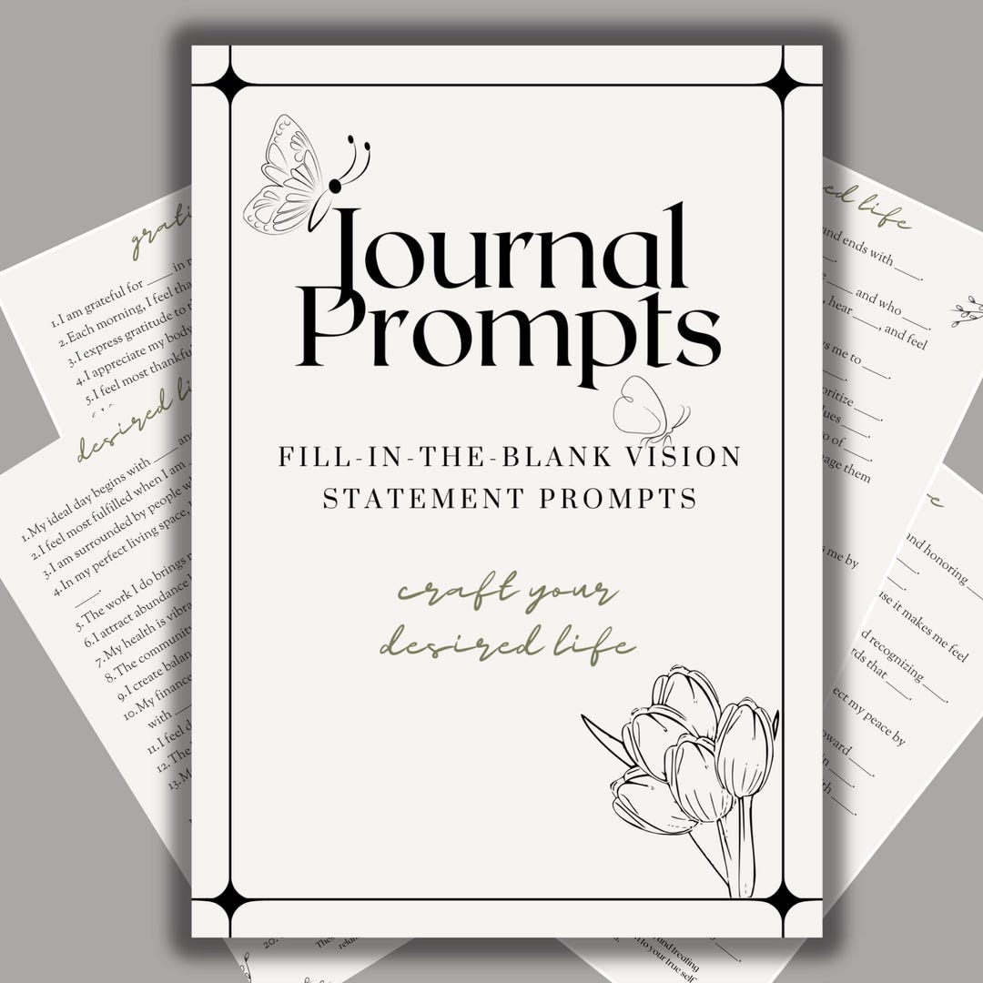 Journal Prompt Guide 100 Fill-in-the-blank Journal Prompts Self Love ...
