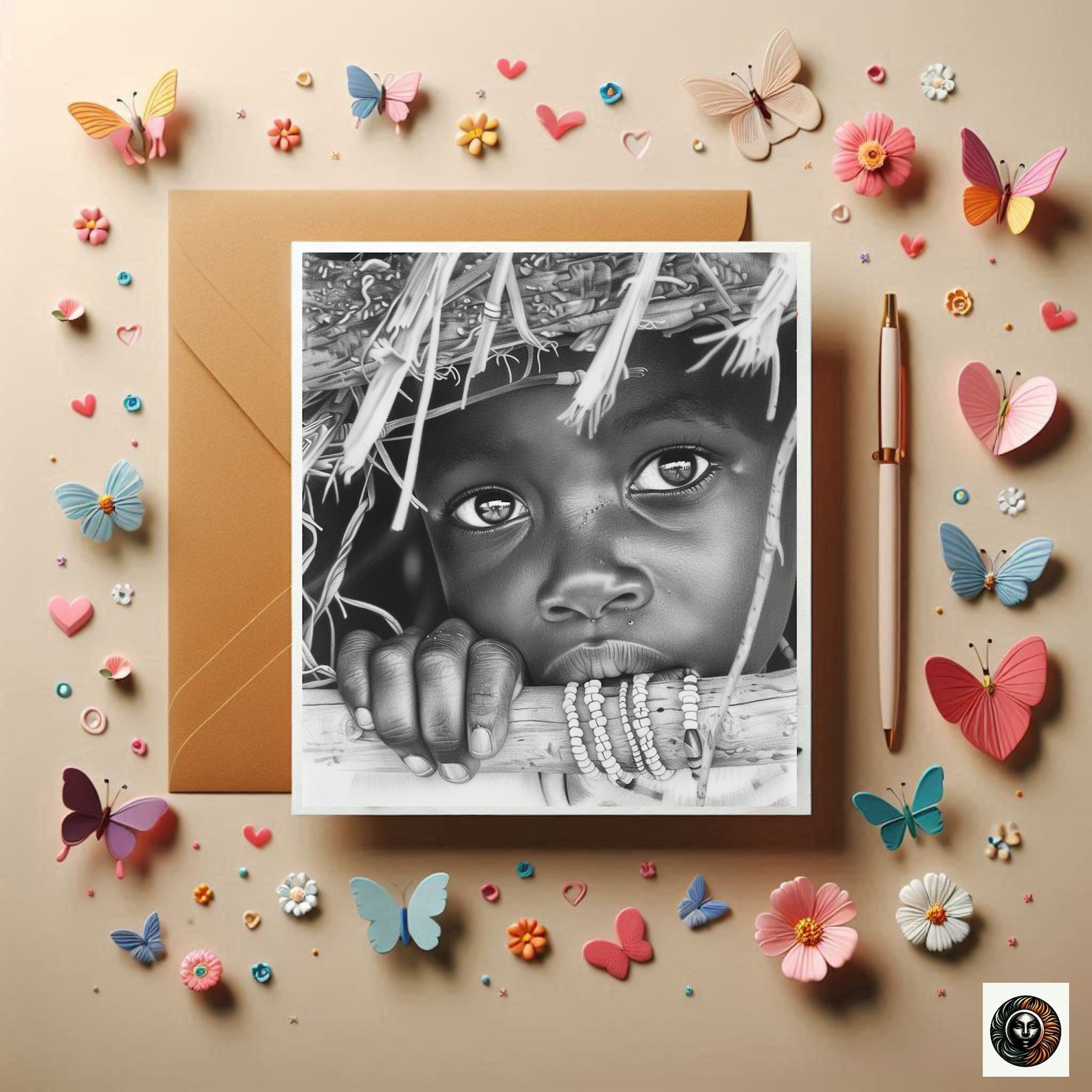 African Child Wall Art Pencil Drawing Print African Children Art ...