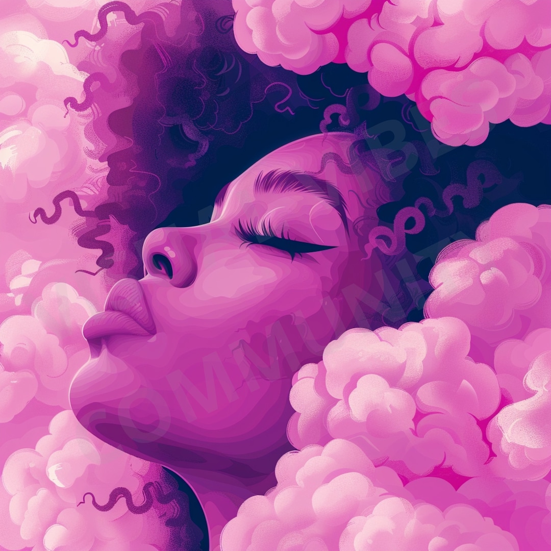 Black Woman Pink Art Afrocentric Wall Art Pink Wall Art Print Black ...