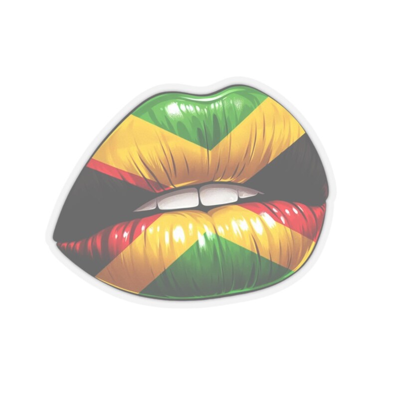 Jamaican Flag Lip Stickers Vision Board Scrap Booking Notebook Sticker ...