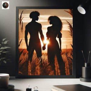 Melanin Love Art Black Couple Art Love Poster Black Marriage Artwork Black Family Love Artwork ...