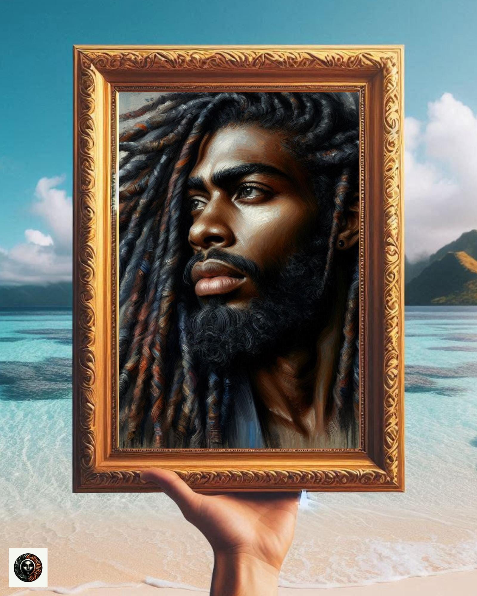 Black Male Art Print African Man Portrait Loc Hair Art Black Men Art ...