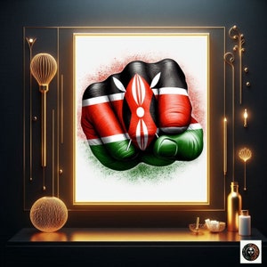 Kenya Flag Fist Punch PNG Closed Fist Prints Black Power Fist Punch Art ...