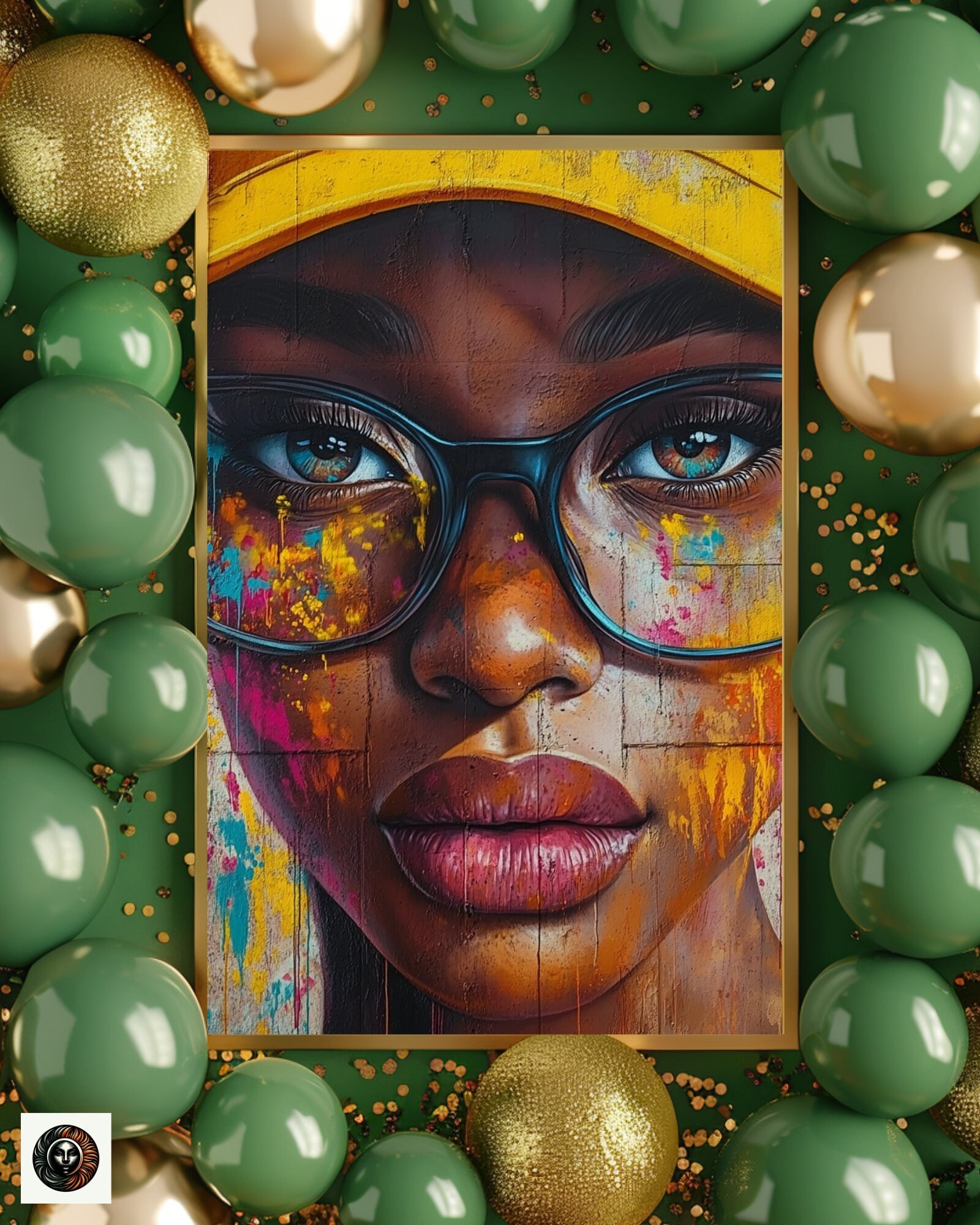 Who's That Girl Yellow Art Dope Wall Art Black Woman Portrait Print ...