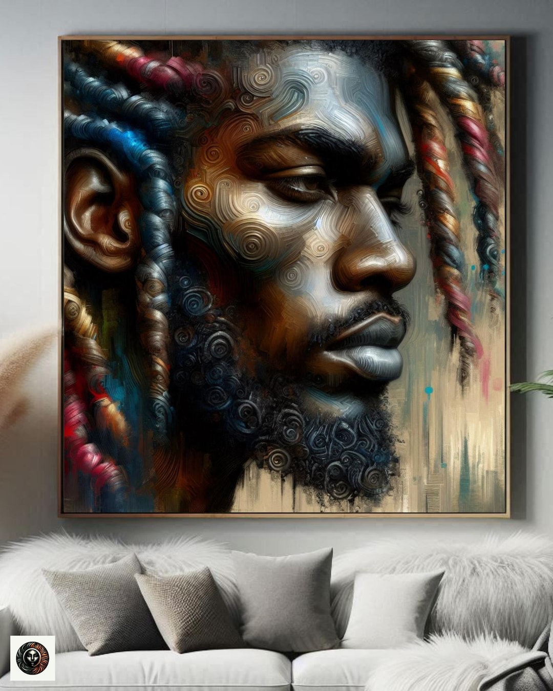 African Wall Art Powerful Black Male Illustration Art Print Black Men ...