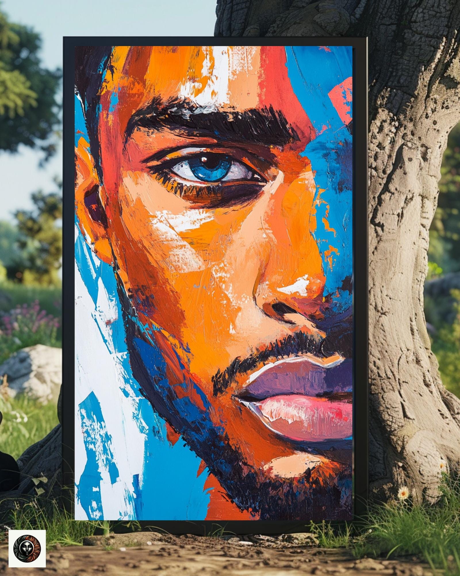Vibrant Abstract Painting Art Male Painting Black Man Print Avant Garde ...