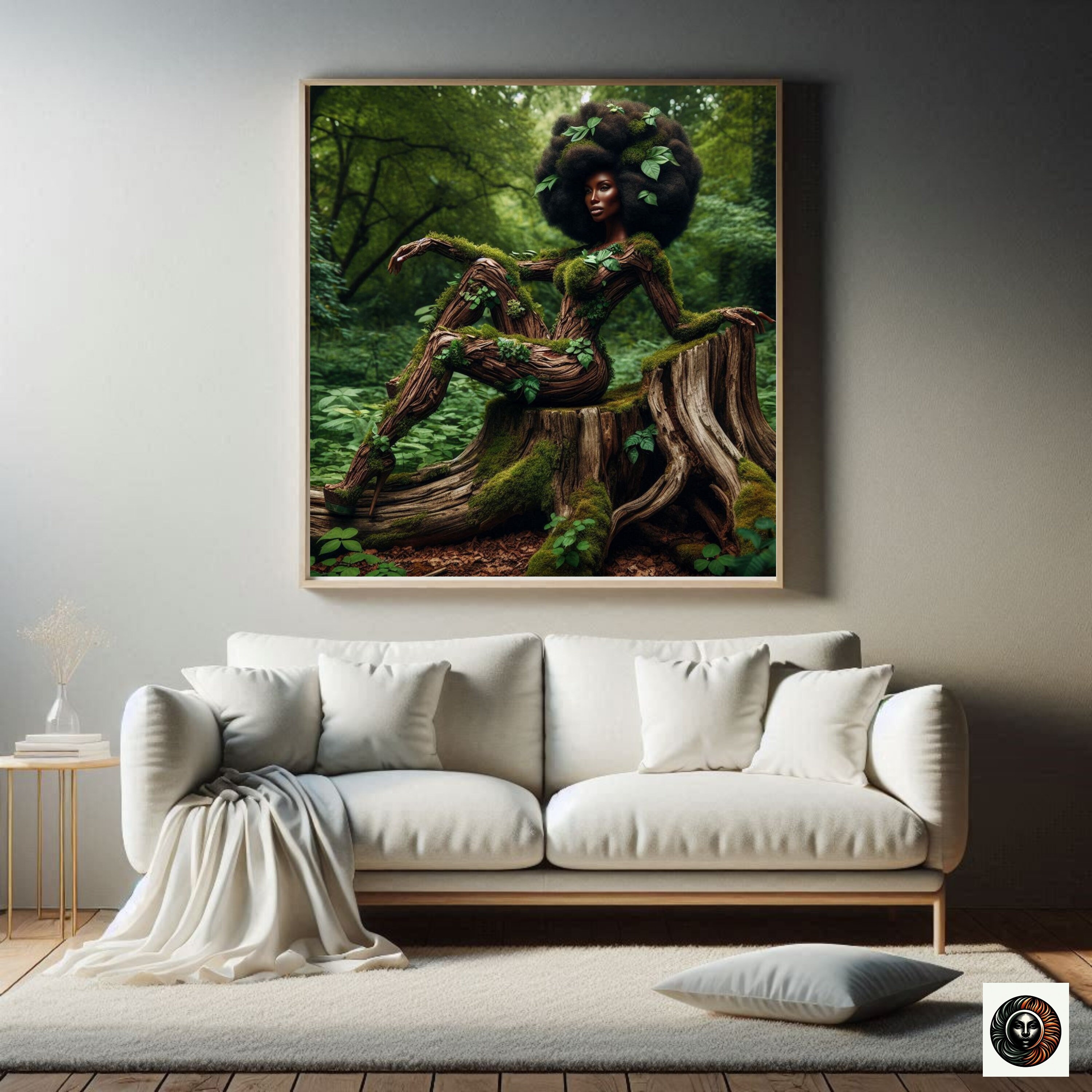 Earth Goddess Nature Woman Print Feminine Chic Black Afro Women Art ...