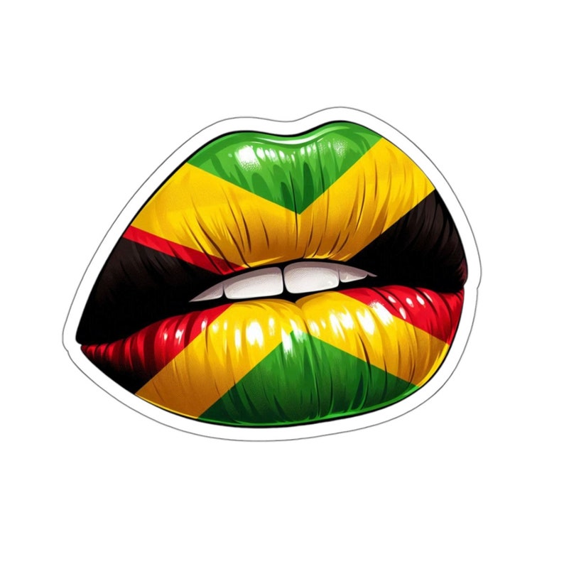 Jamaican Flag Lip Stickers Vision Board Scrap Booking Notebook Sticker ...