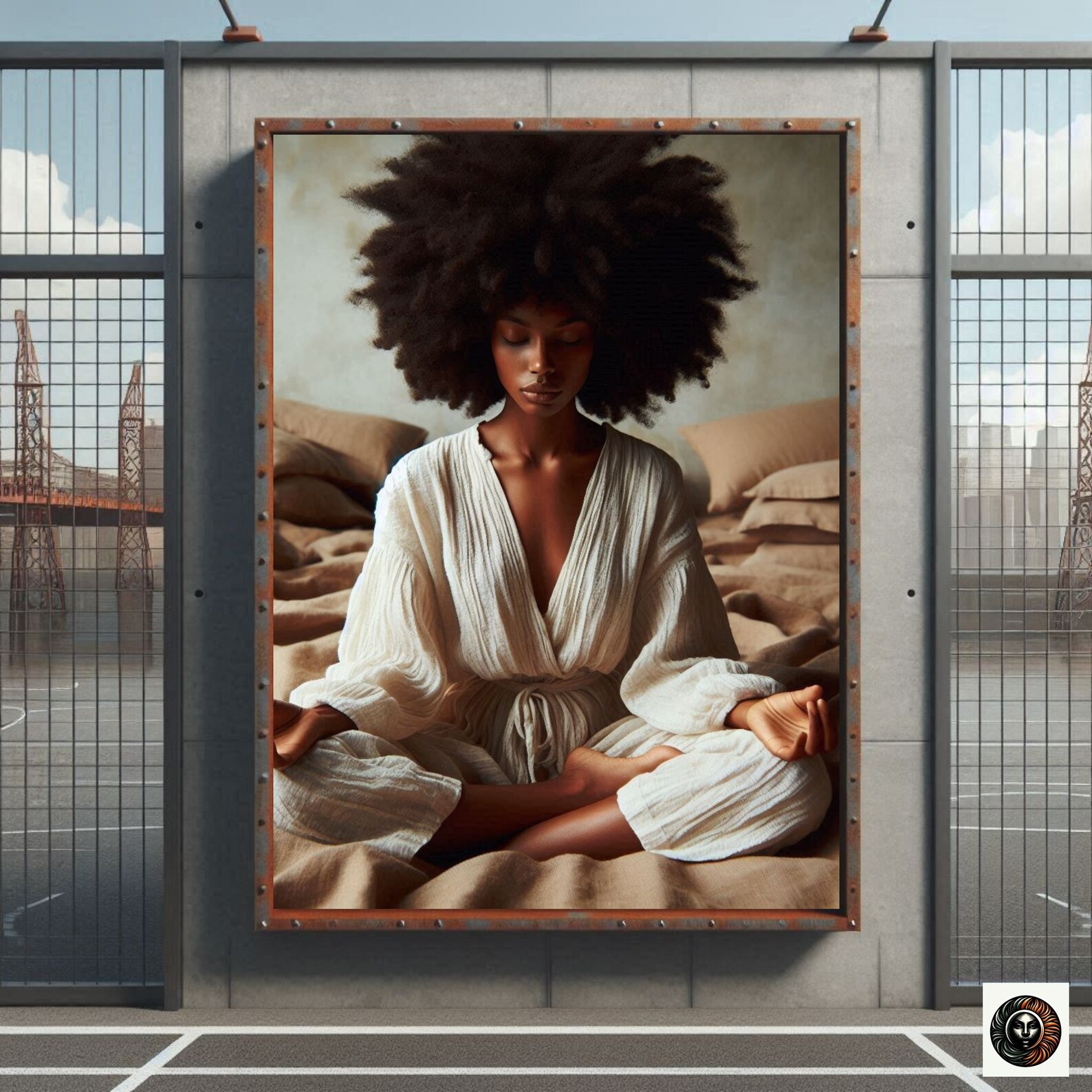 Black Woman Meditation Art Afro Love Black Woman Art Yoga Print Zen ...