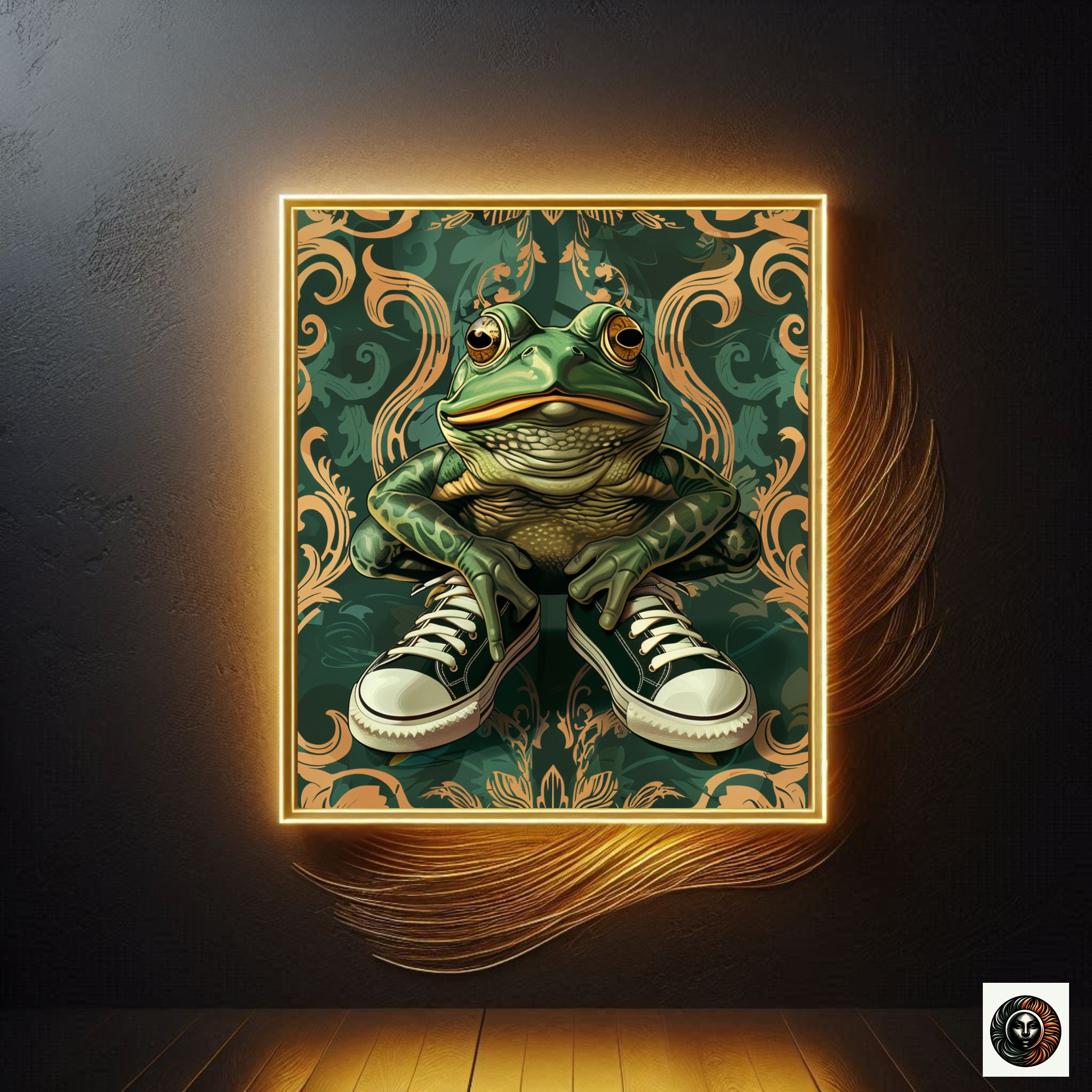 Frog Wearing Sneakers Art Cute Frog Print Funny Frog Art Frog Poster ...