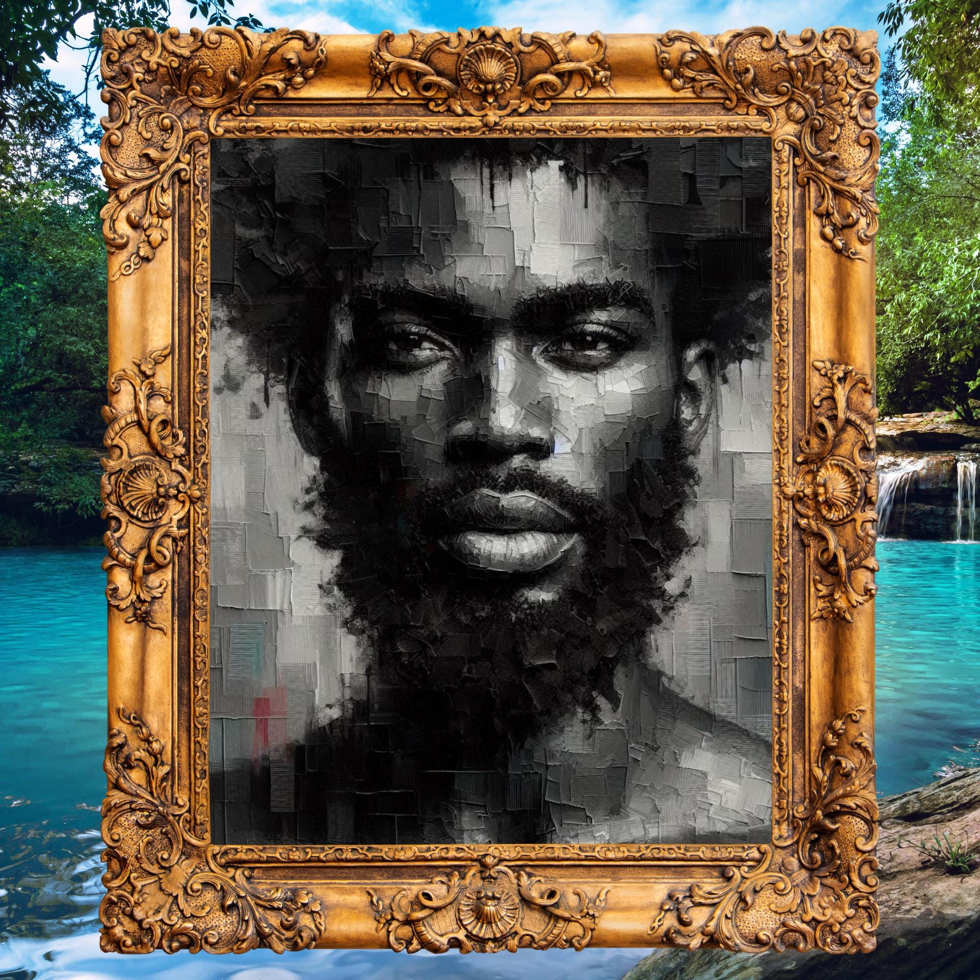 Black King Art Bold Artwork Painting Black Man Art Abstract Oil ...