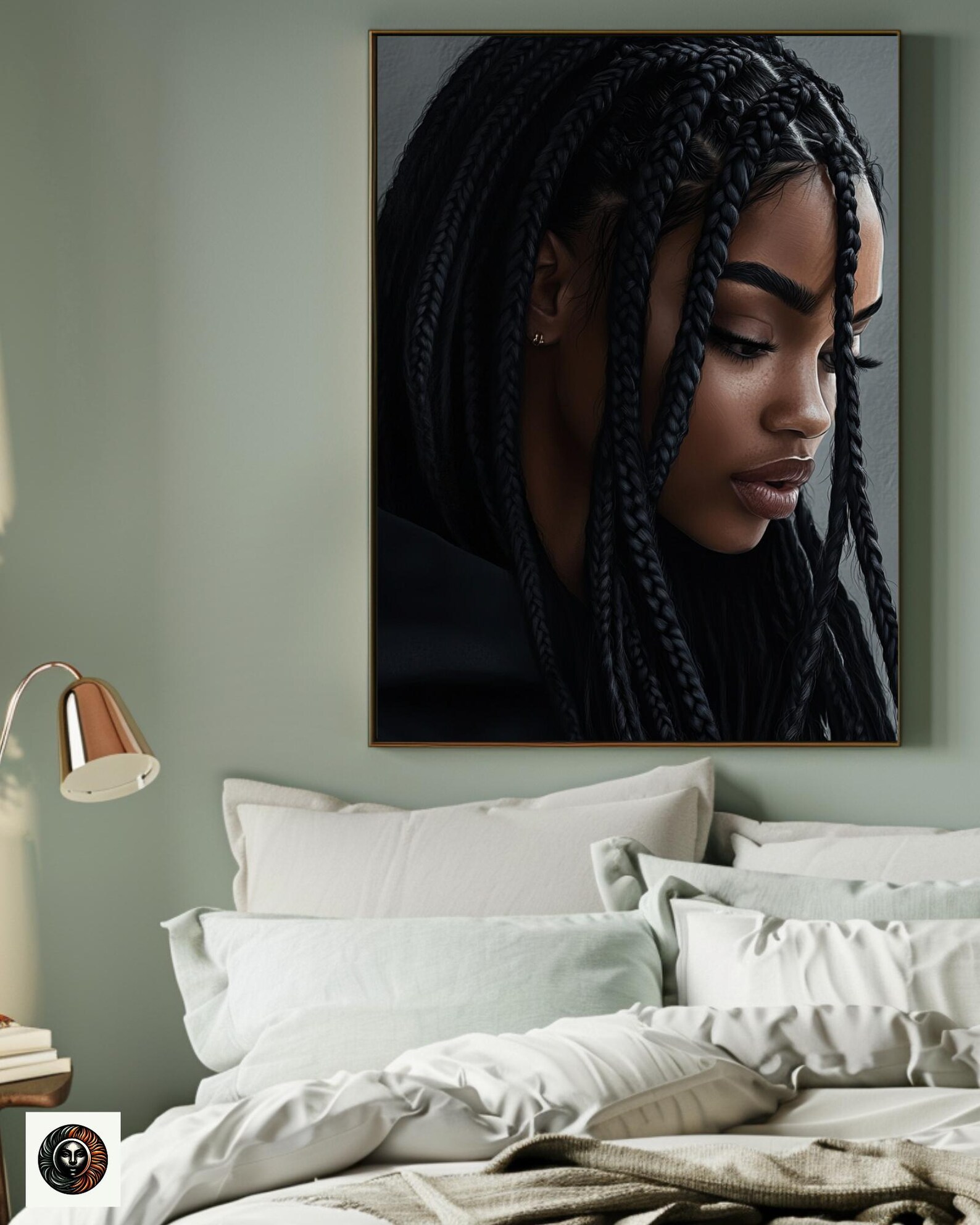 Moody Braid Art Black Woman Portrait Black Inspired Style Art Deco Bold ...