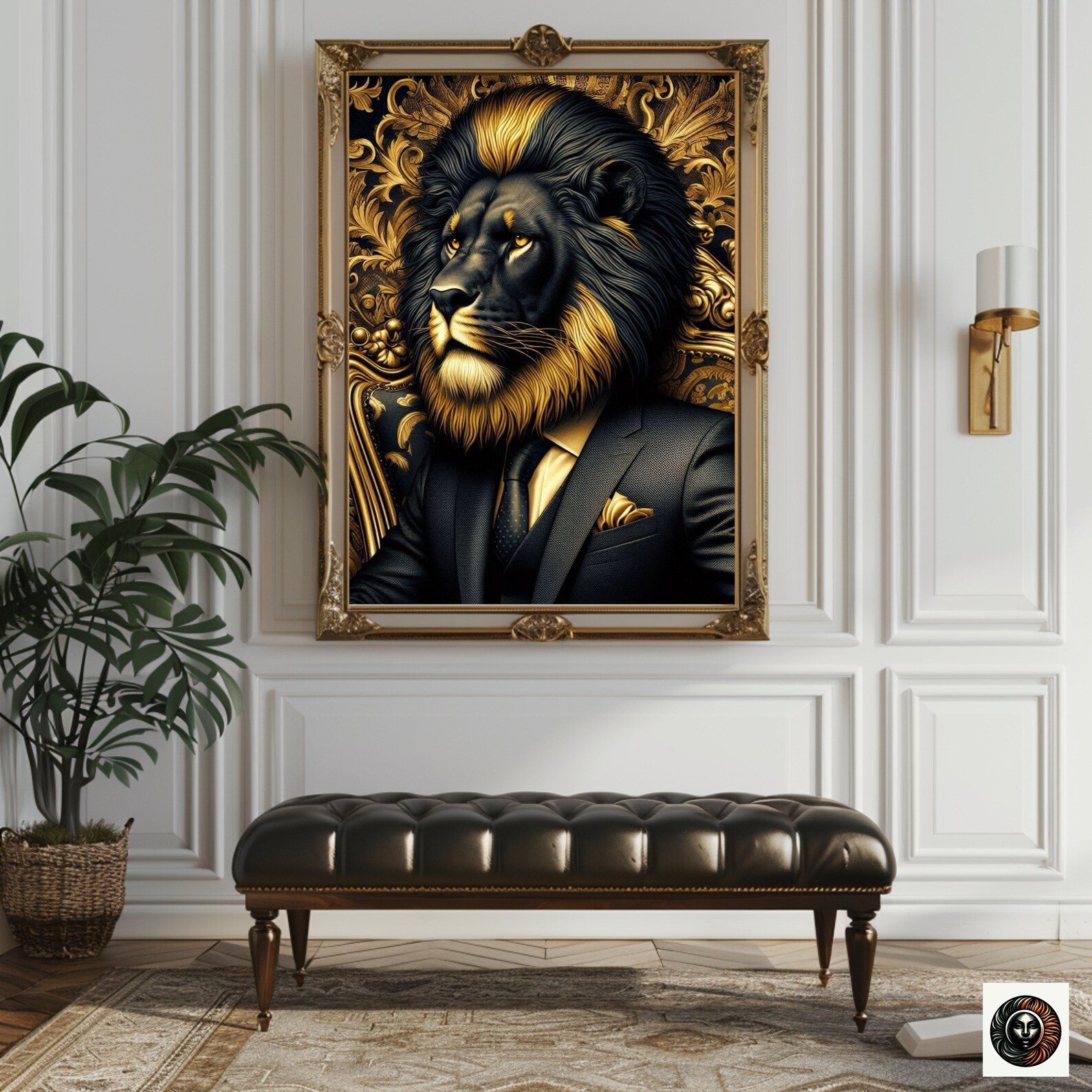 Man Lion Wall Art Lion Men Print Male Lion Print Quirky Animal Art ...