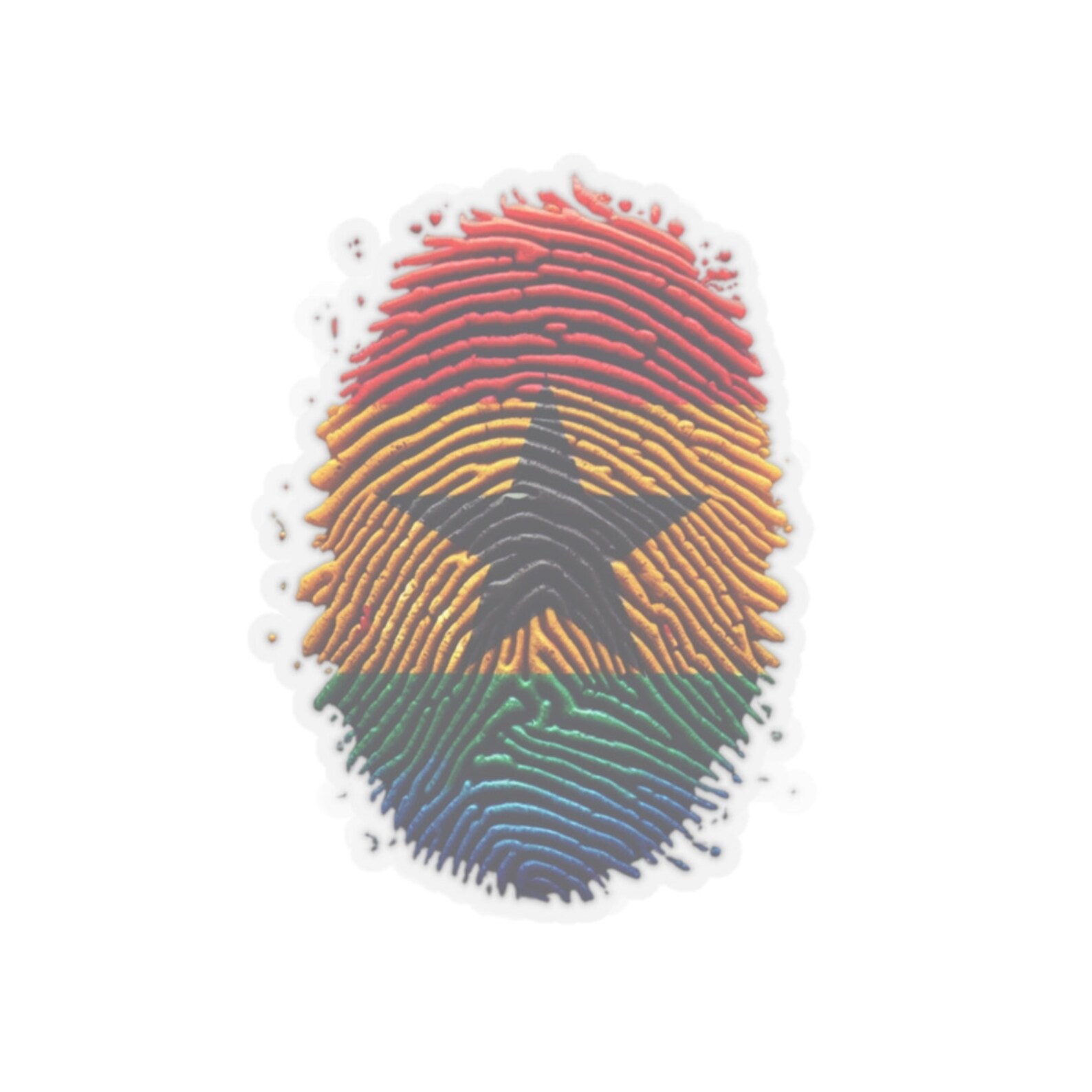 GHANA Fingerprint Sticker Ghana Flag Sticker Ghana Gift Idea Ghana ...