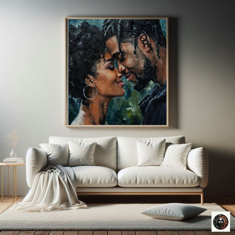 Black Couple Art Black Love Poster Black Marriage Artwork Black Couple Painting Black Family ...