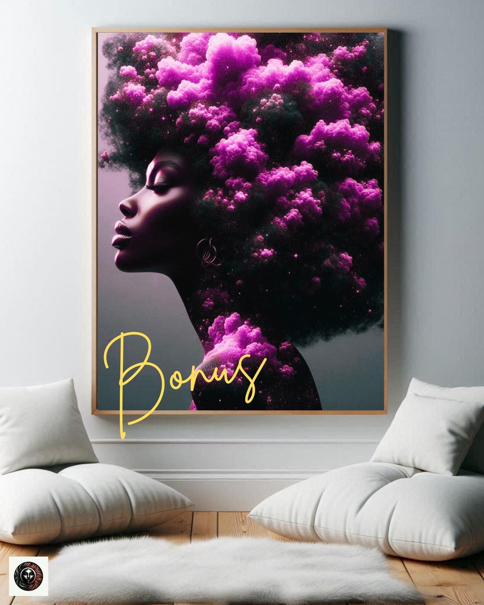 Afro Hair Explosion Art Afropunk Hair Aesthetic Feminine Energy Print ...