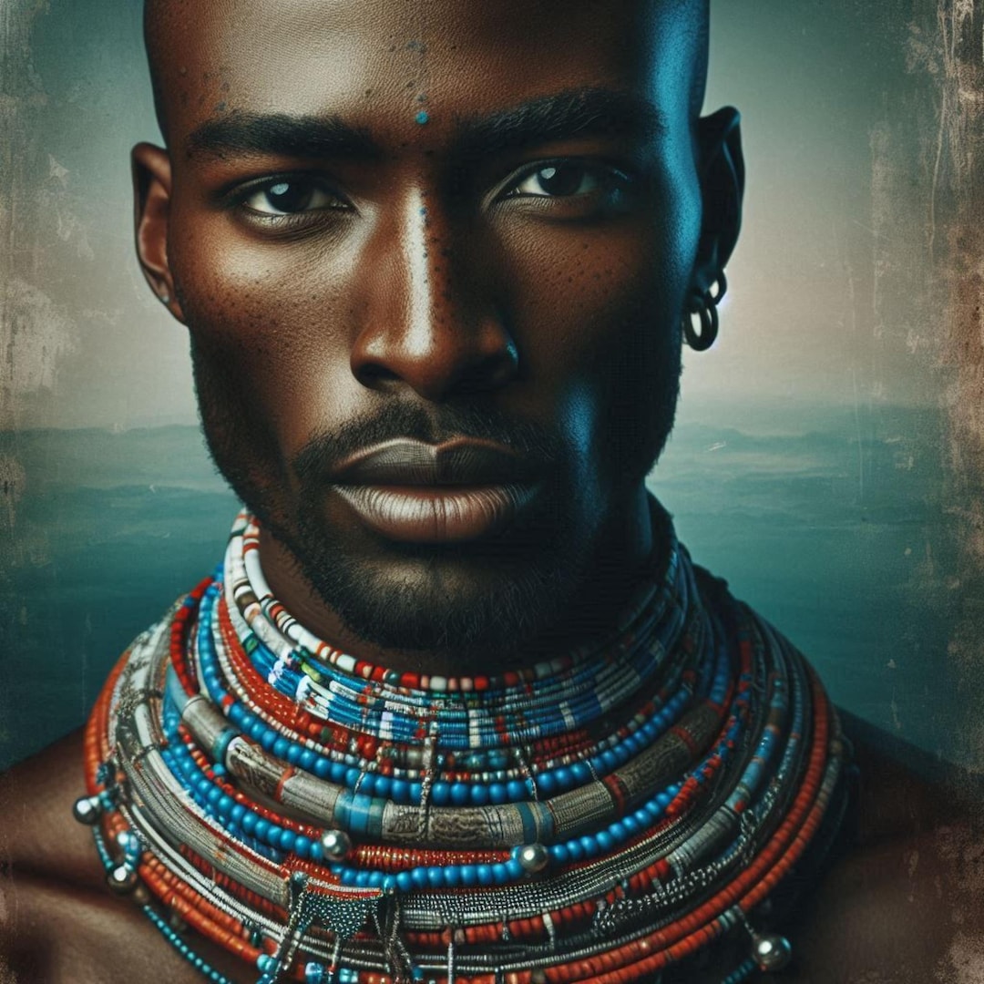 Maasai Tribe African Print Tribal Wall Art Black Man Art Black Men ...