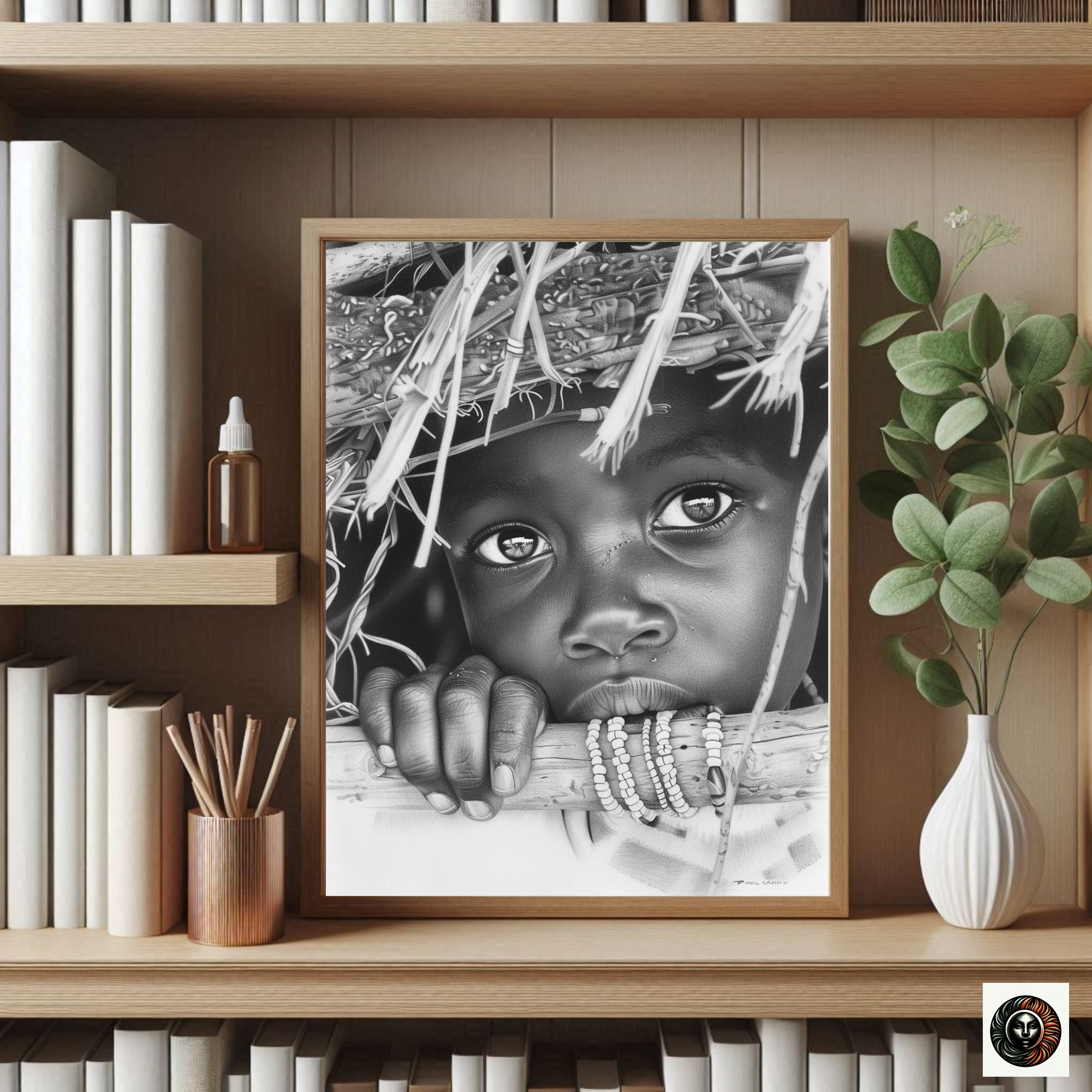 African Child Wall Art Pencil Drawing Print African Children Art ...