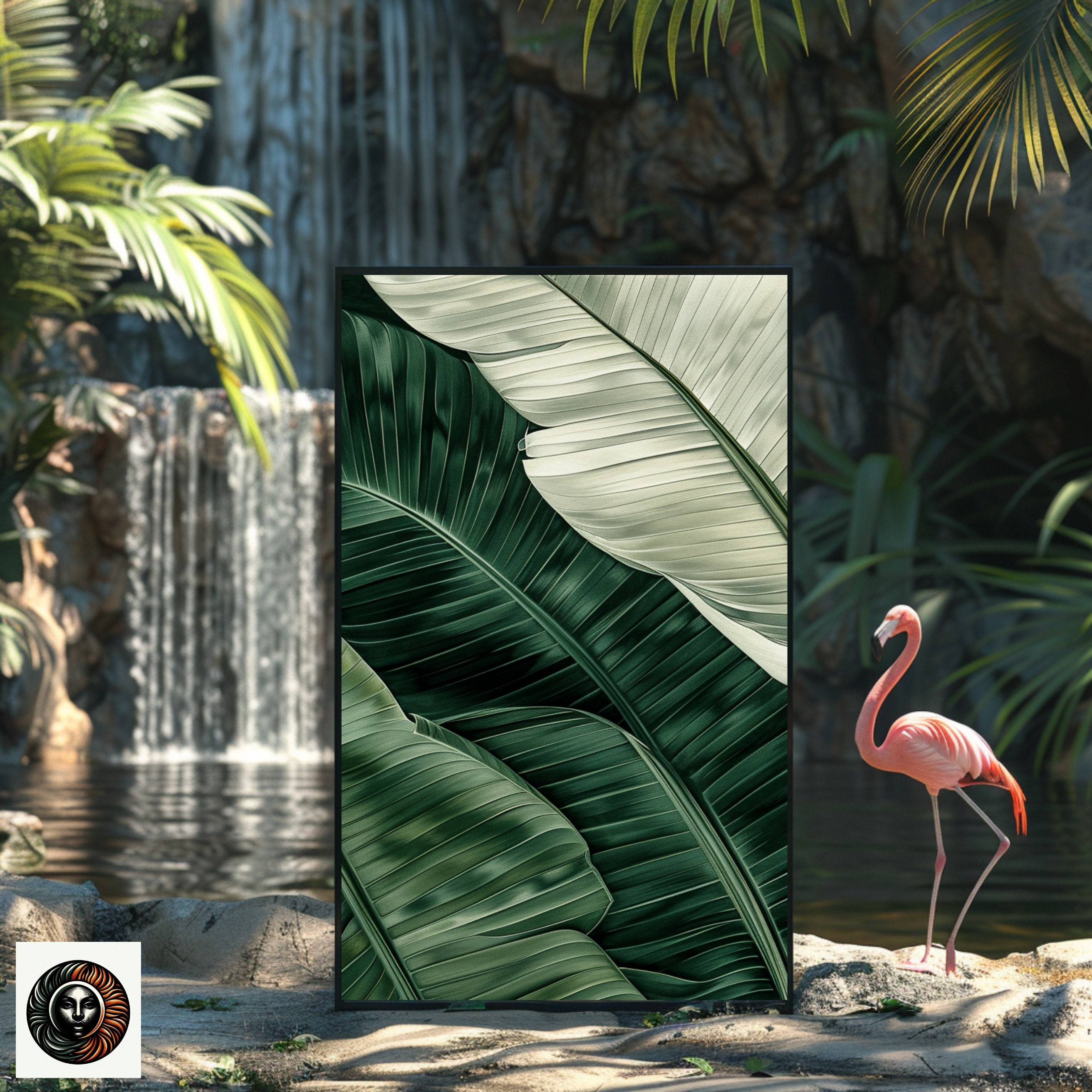 Banana Leaf Print Canvas Plant Art Tropical Floral Art Carribean Wall ...