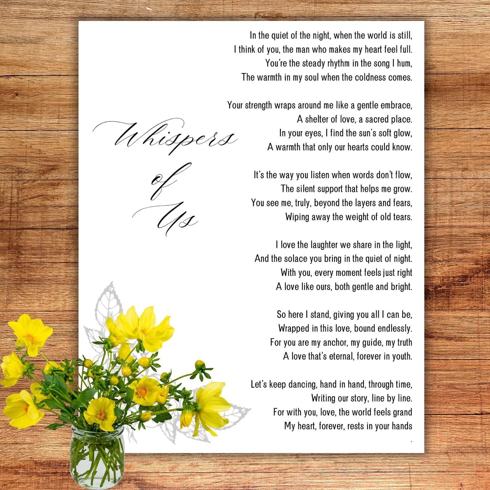 Love Poem Print Anniversary Poem Gift Lovers Poem Printable Poem ...
